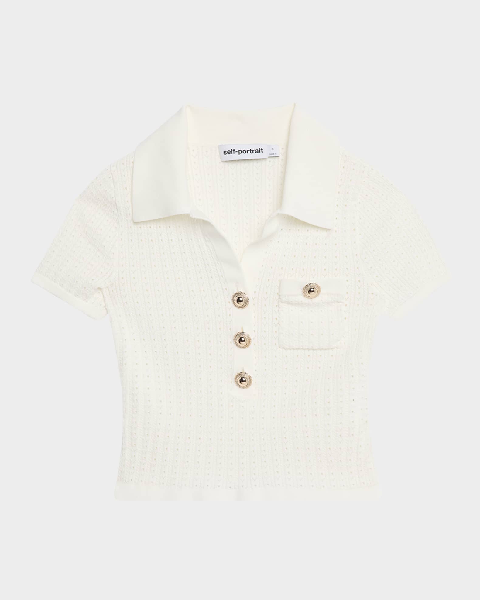 Self-Portrait Pointelle Knit Top | Neiman Marcus