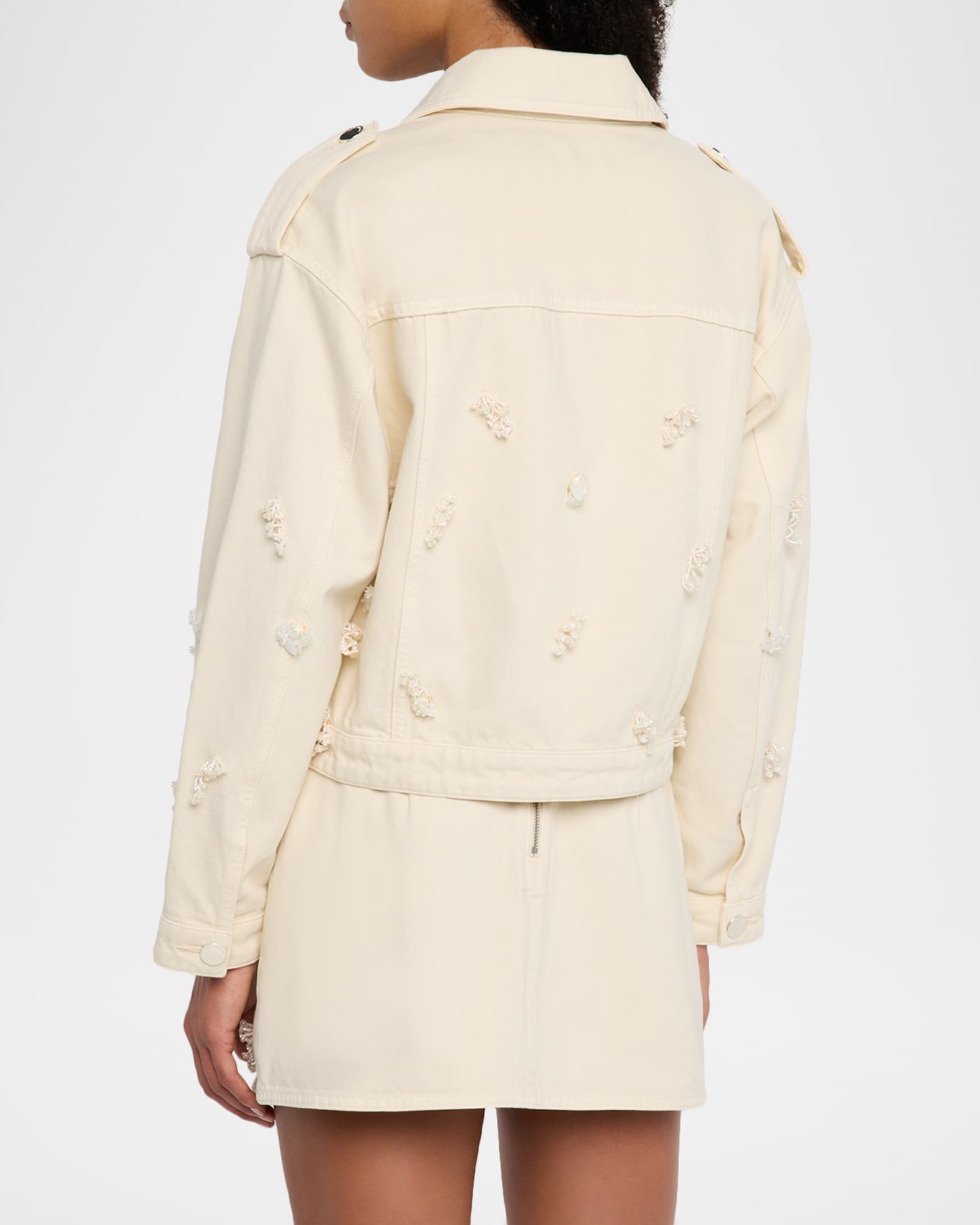 Self-Portrait Floral Denim Jacket | Neiman Marcus