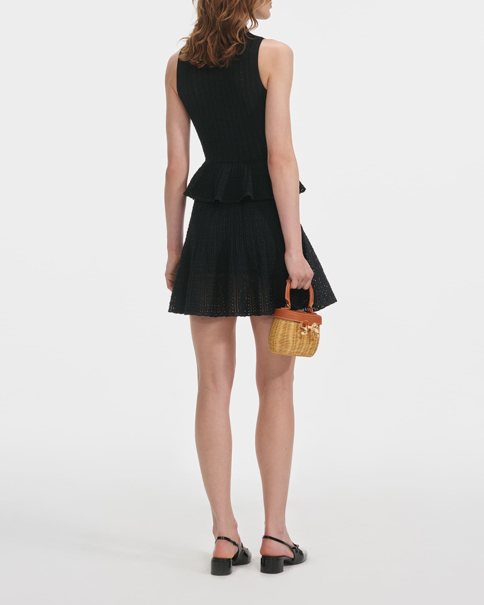 Self-Portrait Pointelle Knit Sleeveless Mini Dress | Neiman Marcus