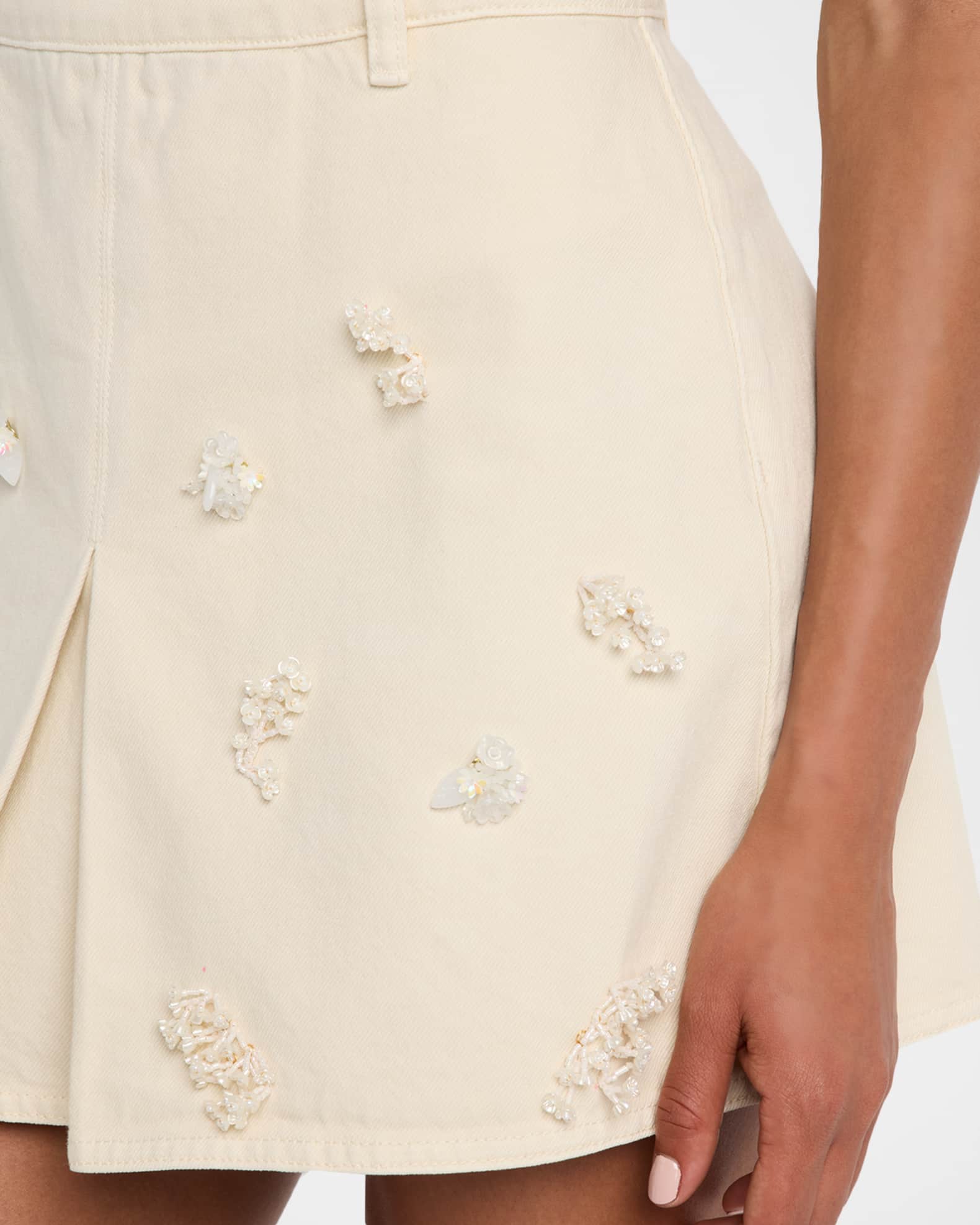 Self-Portrait Floral Beaded Mini Skirt | Neiman Marcus
