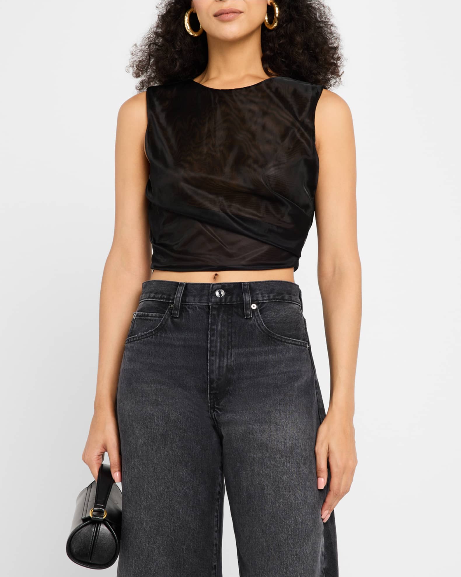 FRAME The Mesh Twist Tank Top | Neiman Marcus