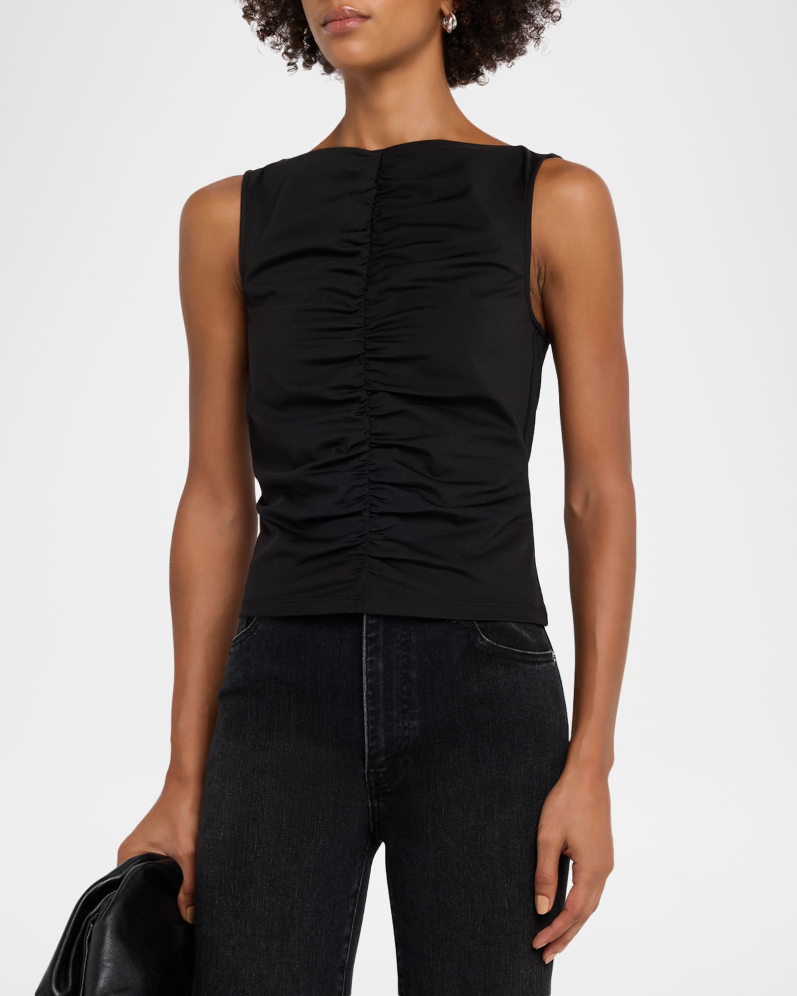 FRAME The Ruched Sleeveless Top | Neiman Marcus