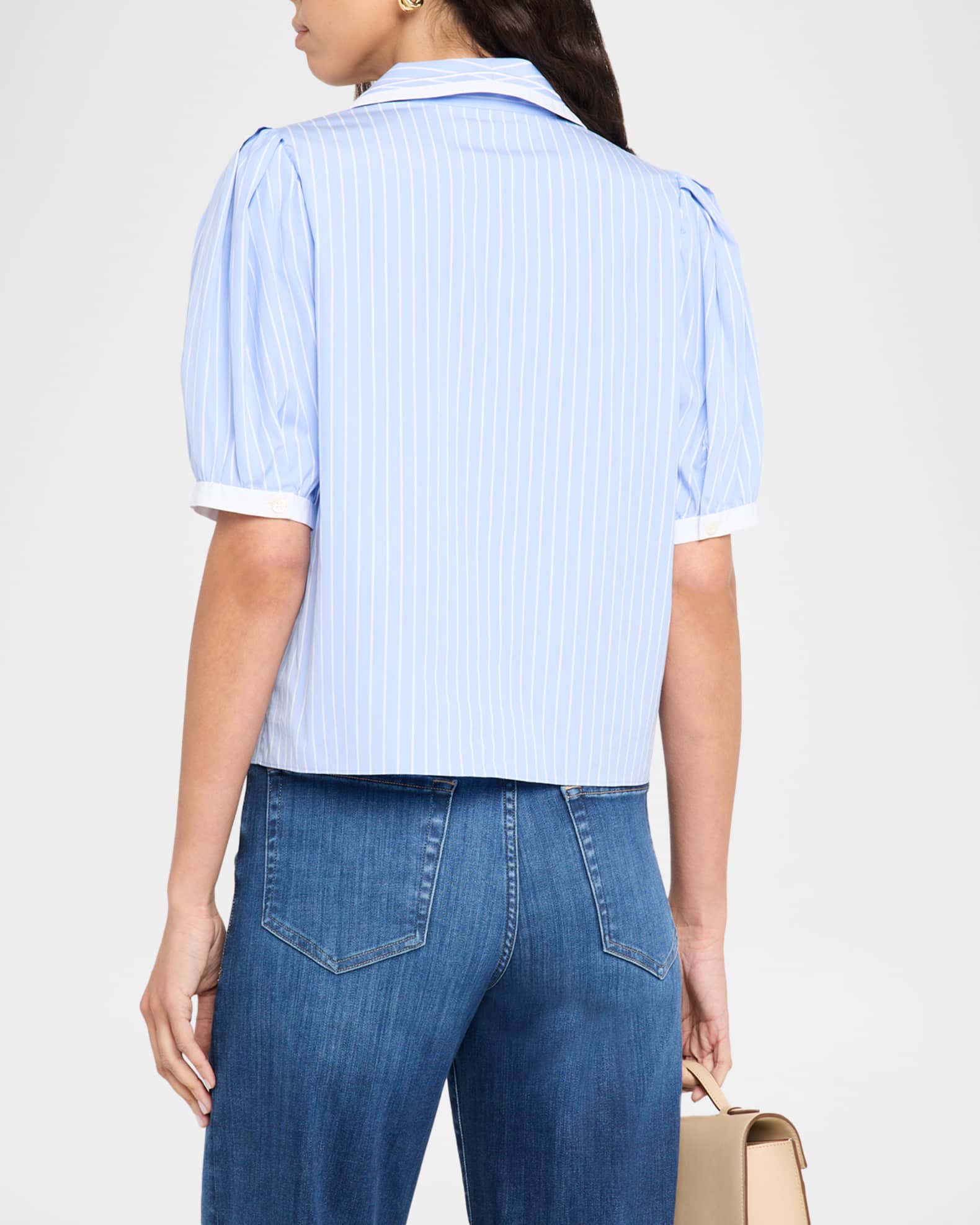 FRAME The Stripe Sailor Blouse | Neiman Marcus