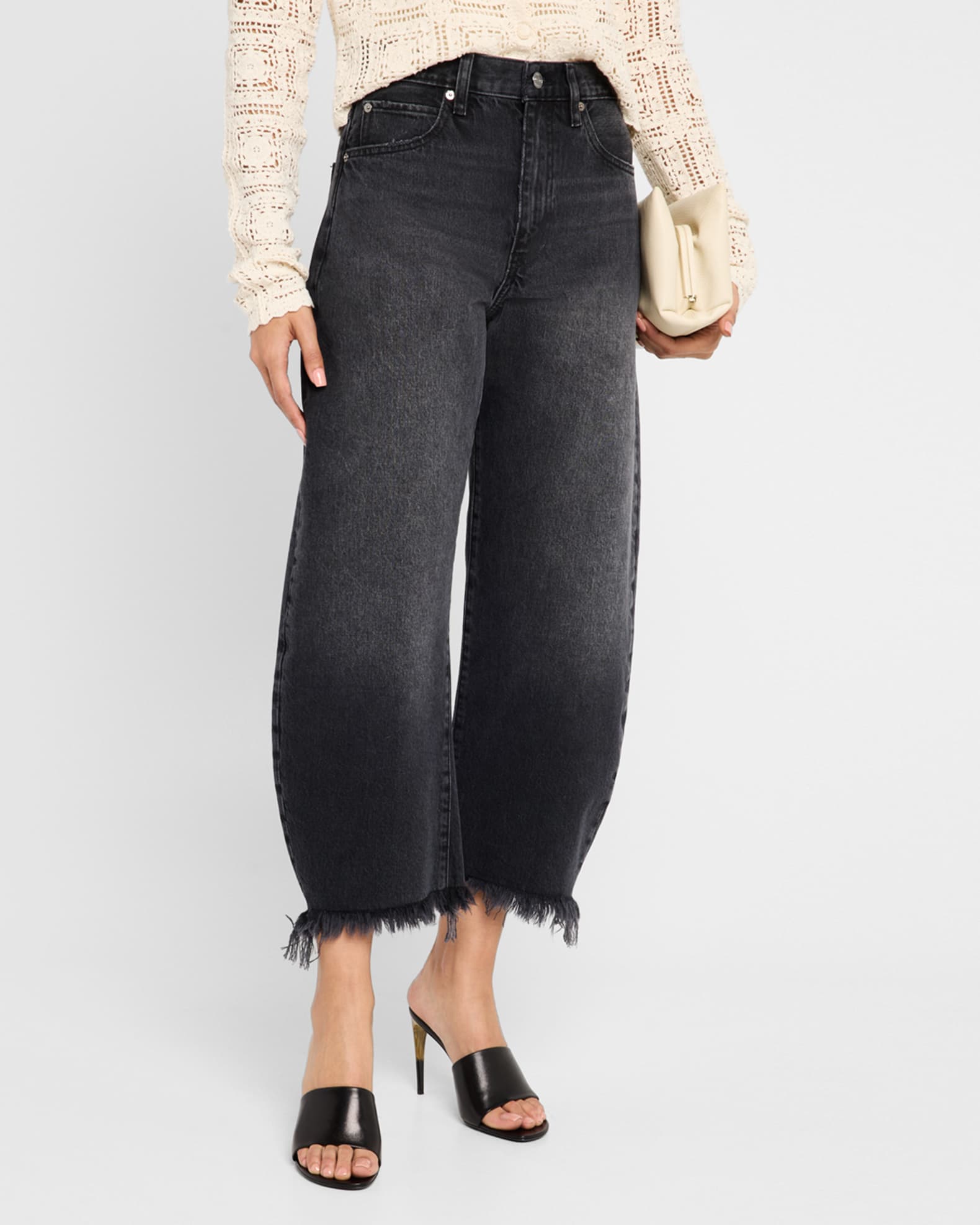 FRAME The Bubble Crop Jeans | Neiman Marcus
