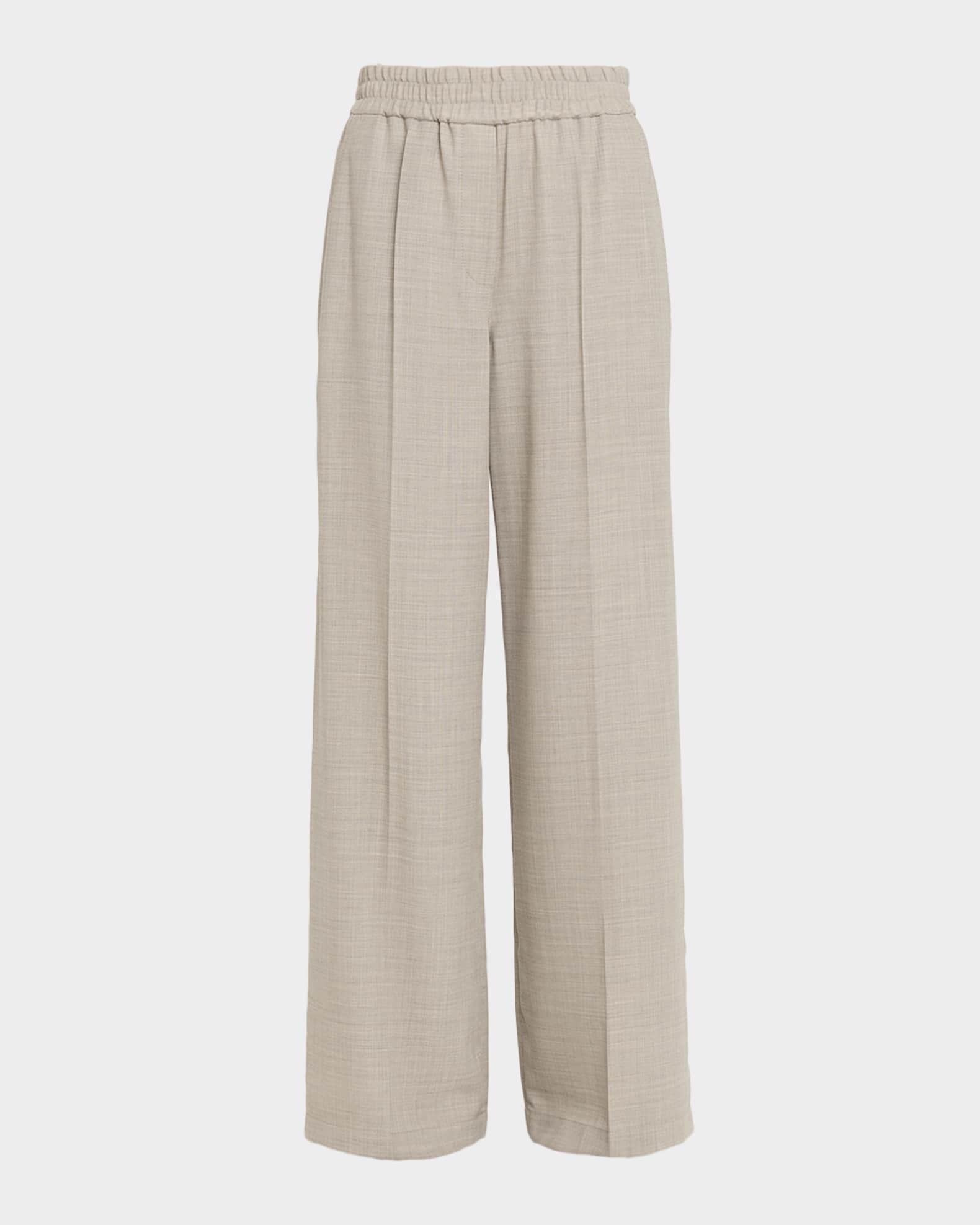 Brunello Cucinelli Fluid Wool Crepe Pants | Neiman Marcus