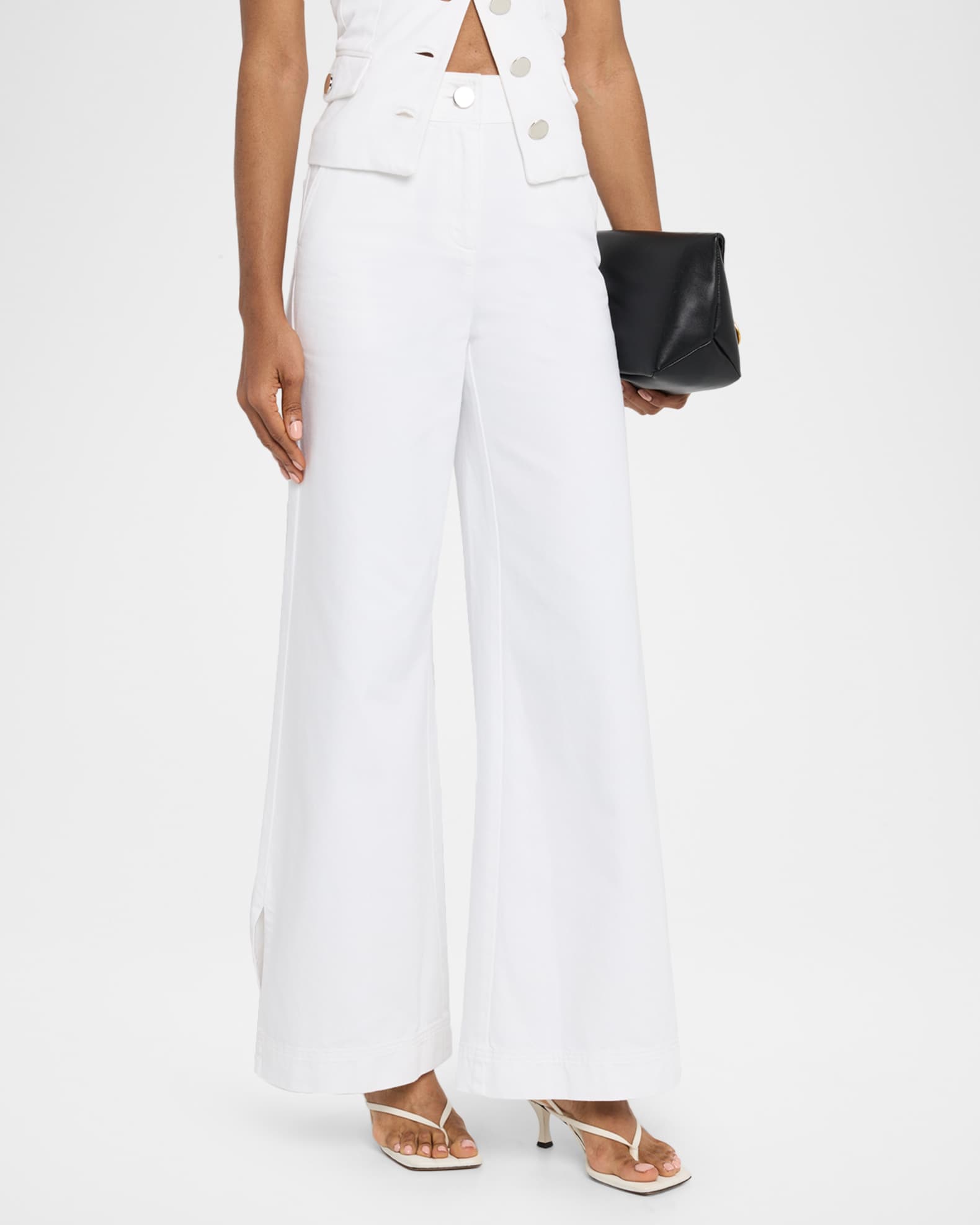 Toccin Eileen Wide-Leg Jeans with Slits | Neiman Marcus