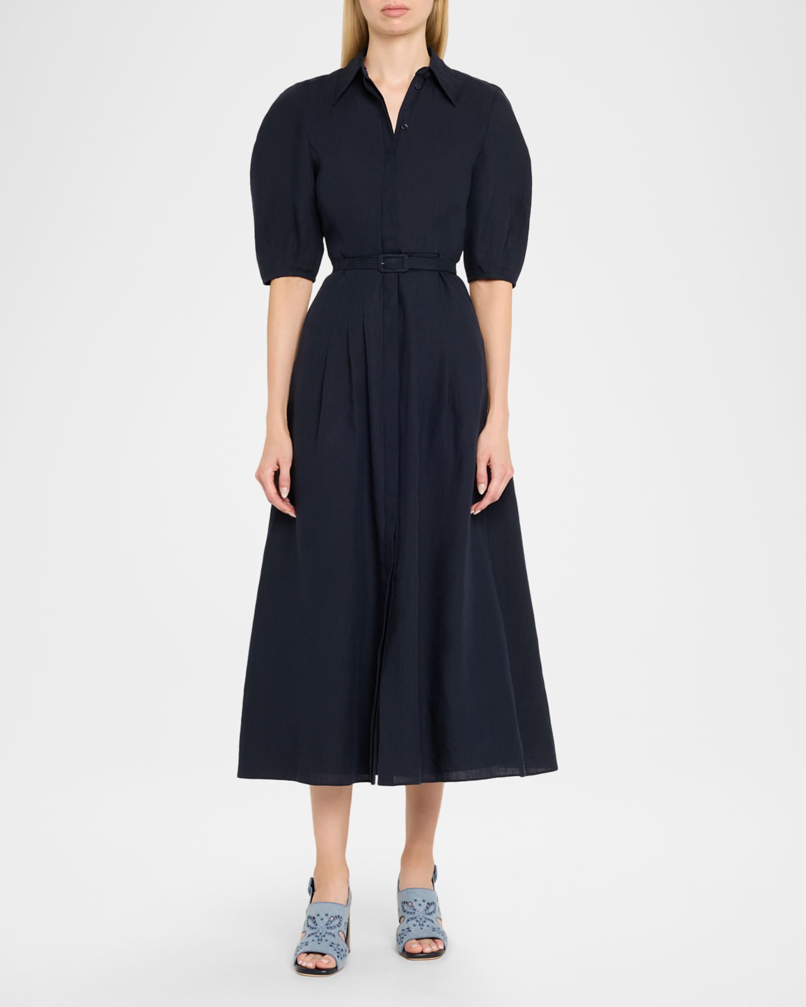 Jimmy Choo Anaise 85 Denim Embroidered Sandals | Neiman Marcus