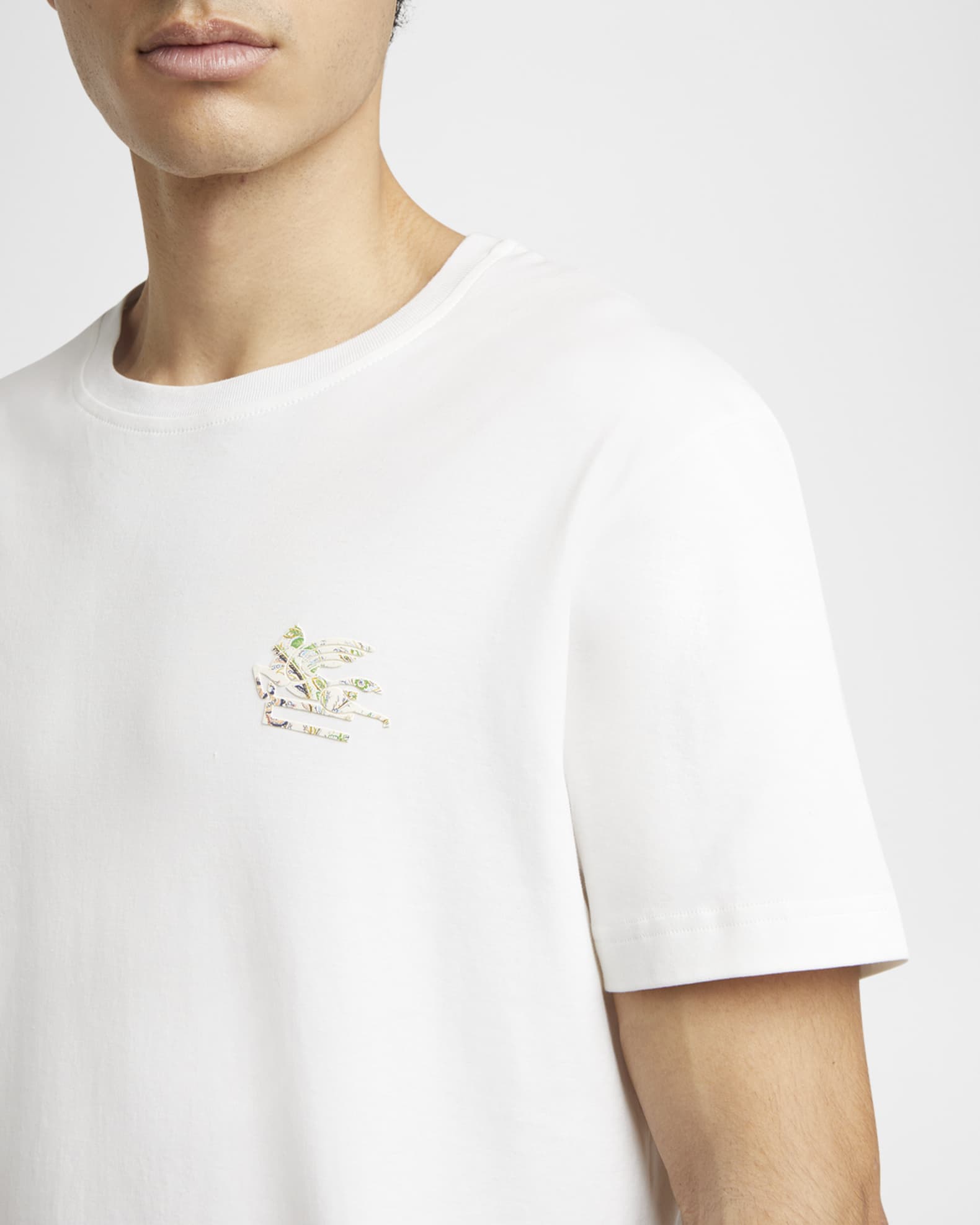 Etro Men's Chest Logo Graphic Crewneck T-Shirt | Neiman Marcus