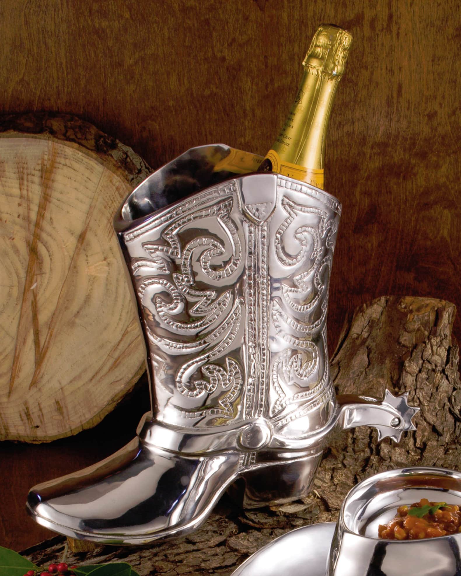 Beatriz Ball WESTERN Cowboy Boot Wine Bucket | Neiman Marcus
