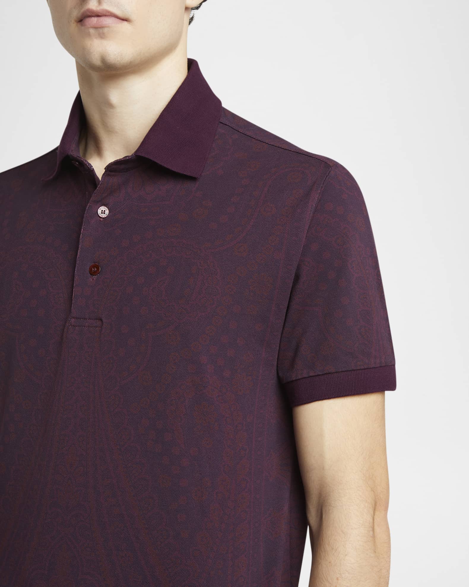 Etro Men's Subtle Paisley Polo Shirt | Neiman Marcus