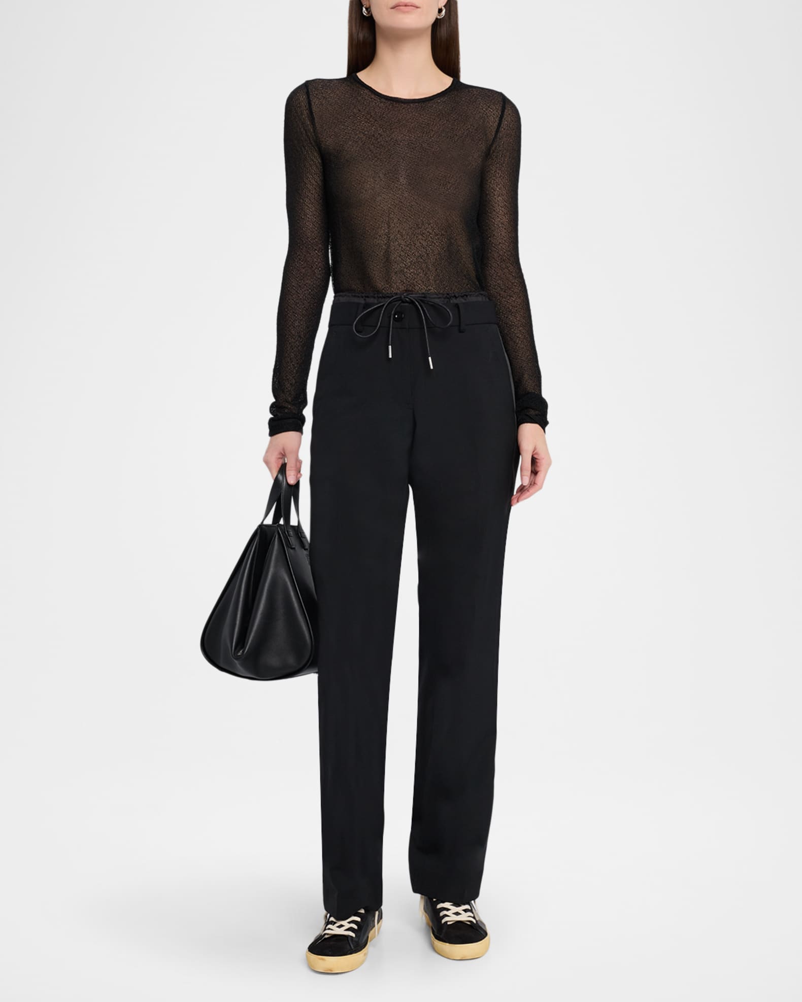 Golden Goose Nella Journey Slim Semi-Sheer Top | Neiman Marcus