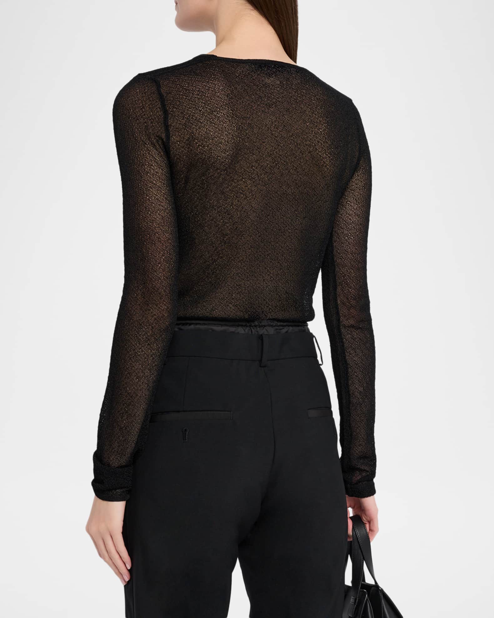 Golden Goose Nella Journey Slim Semi-Sheer Top | Neiman Marcus