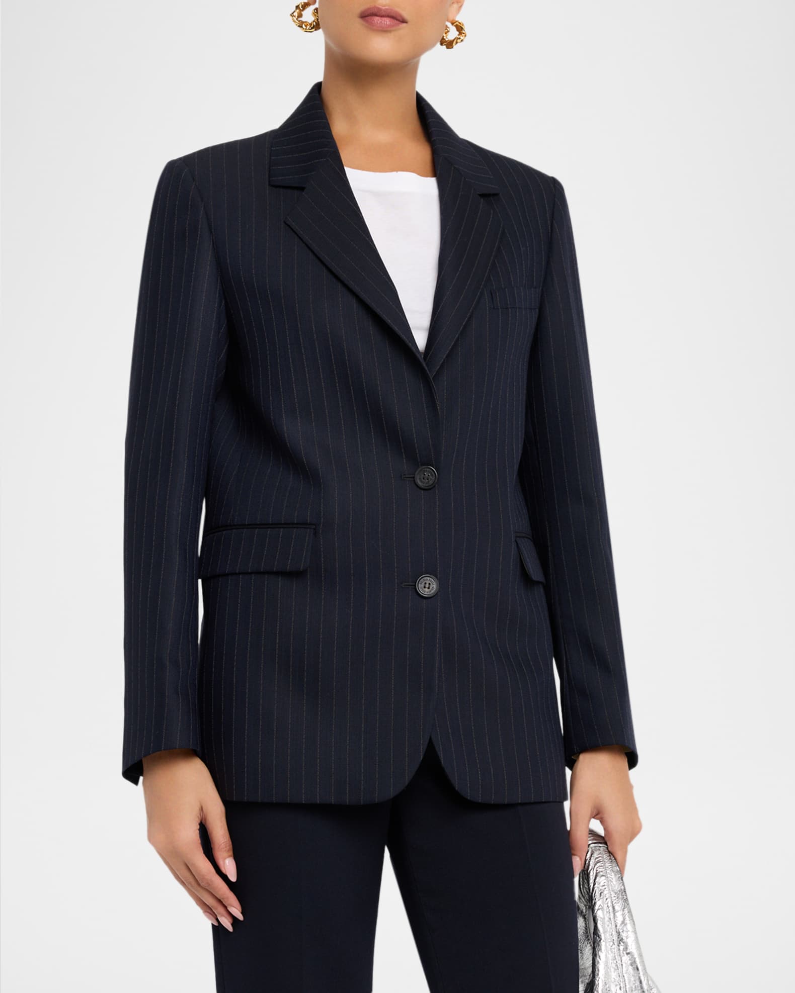 Golden Goose Journey Pinstripe Wool Jacket | Neiman Marcus