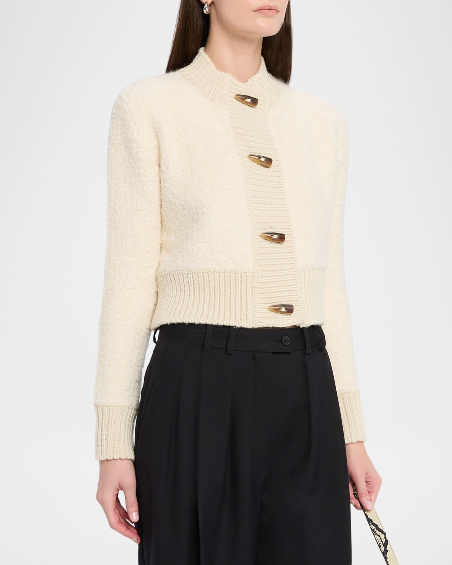 Golden Goose Journey Oxa Boucle Wool-Blend Cardigan | Neiman Marcus
