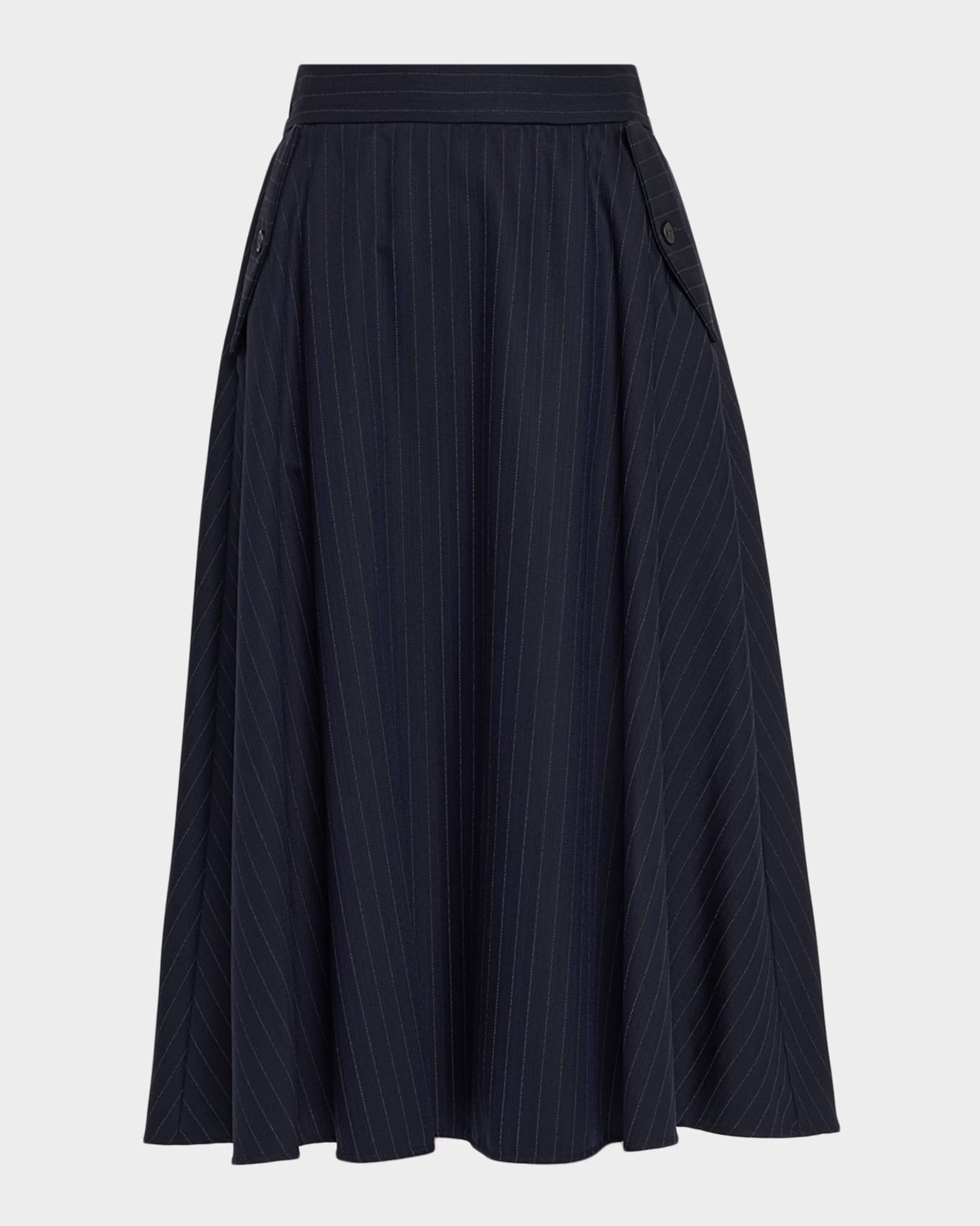 Golden Goose Journey Pinstripe Circle Skirt | Neiman Marcus