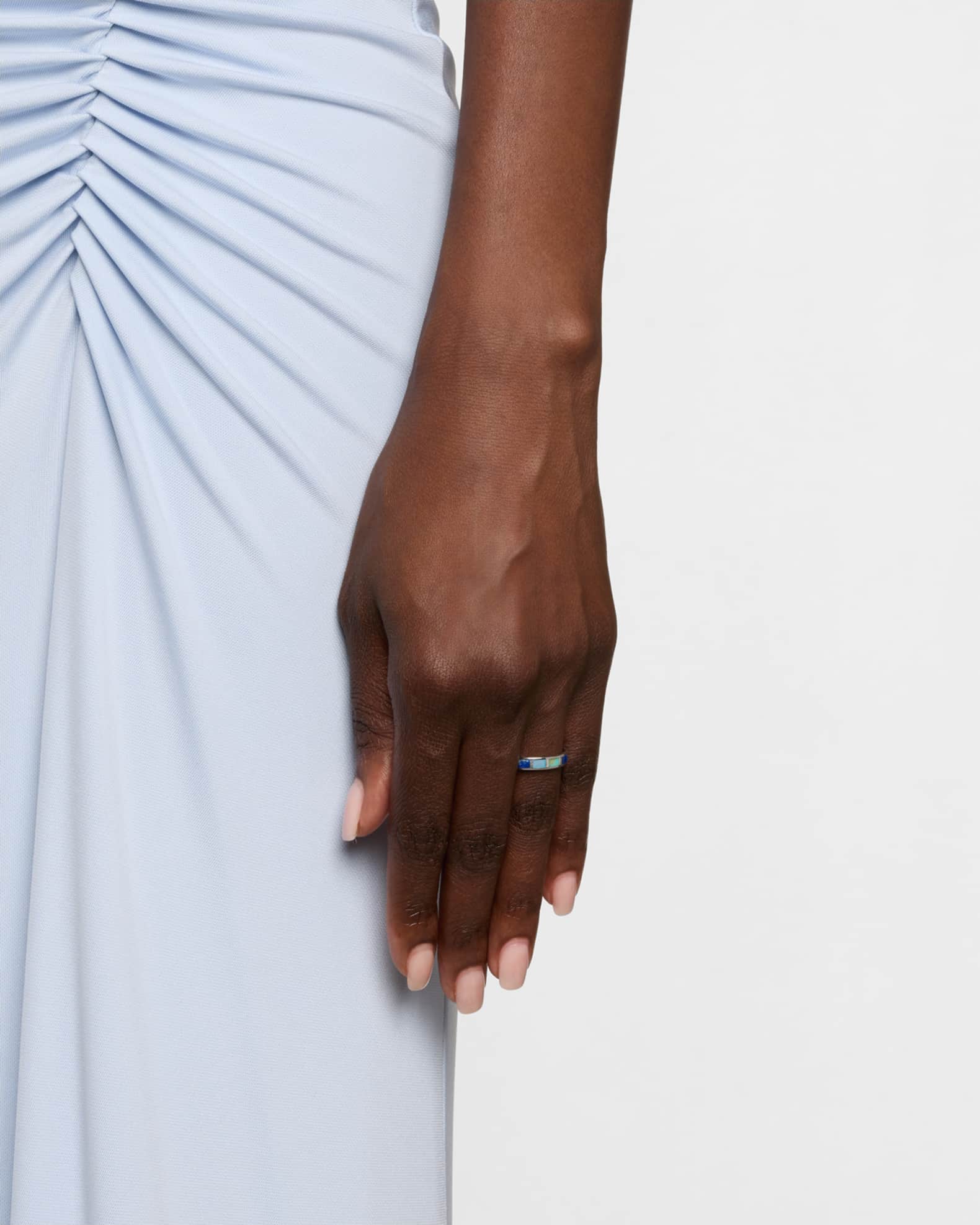 Jan Leslie Lapis, Blue MOP and Turquoise Dash Band Ring | Neiman Marcus