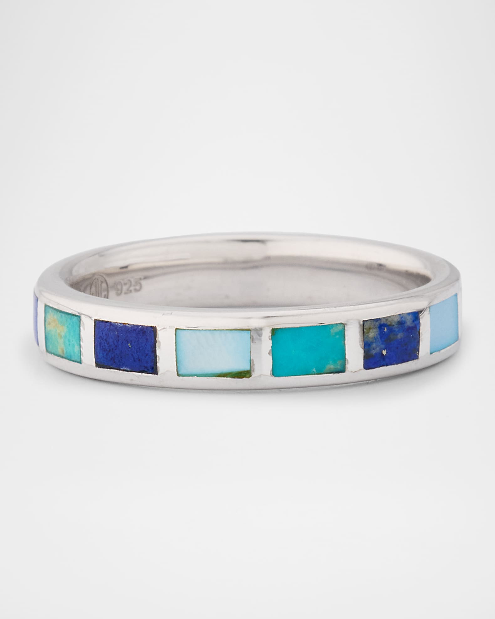 Jan Leslie Lapis, Blue MOP and Turquoise Dash Band Ring | Neiman Marcus