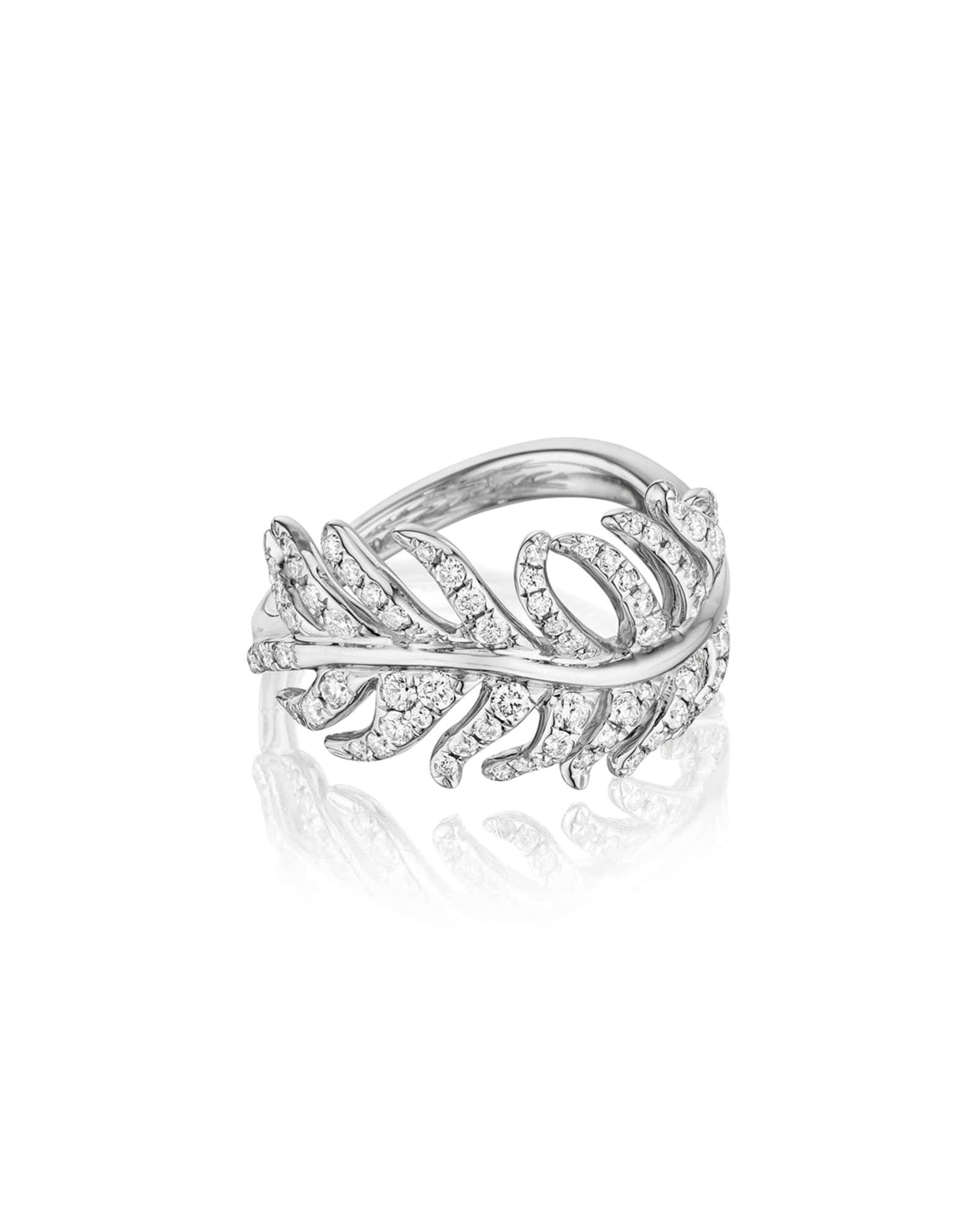 Phoenix 18K Rose Gold Feather Earrings with Diamonds and Matching Items ...