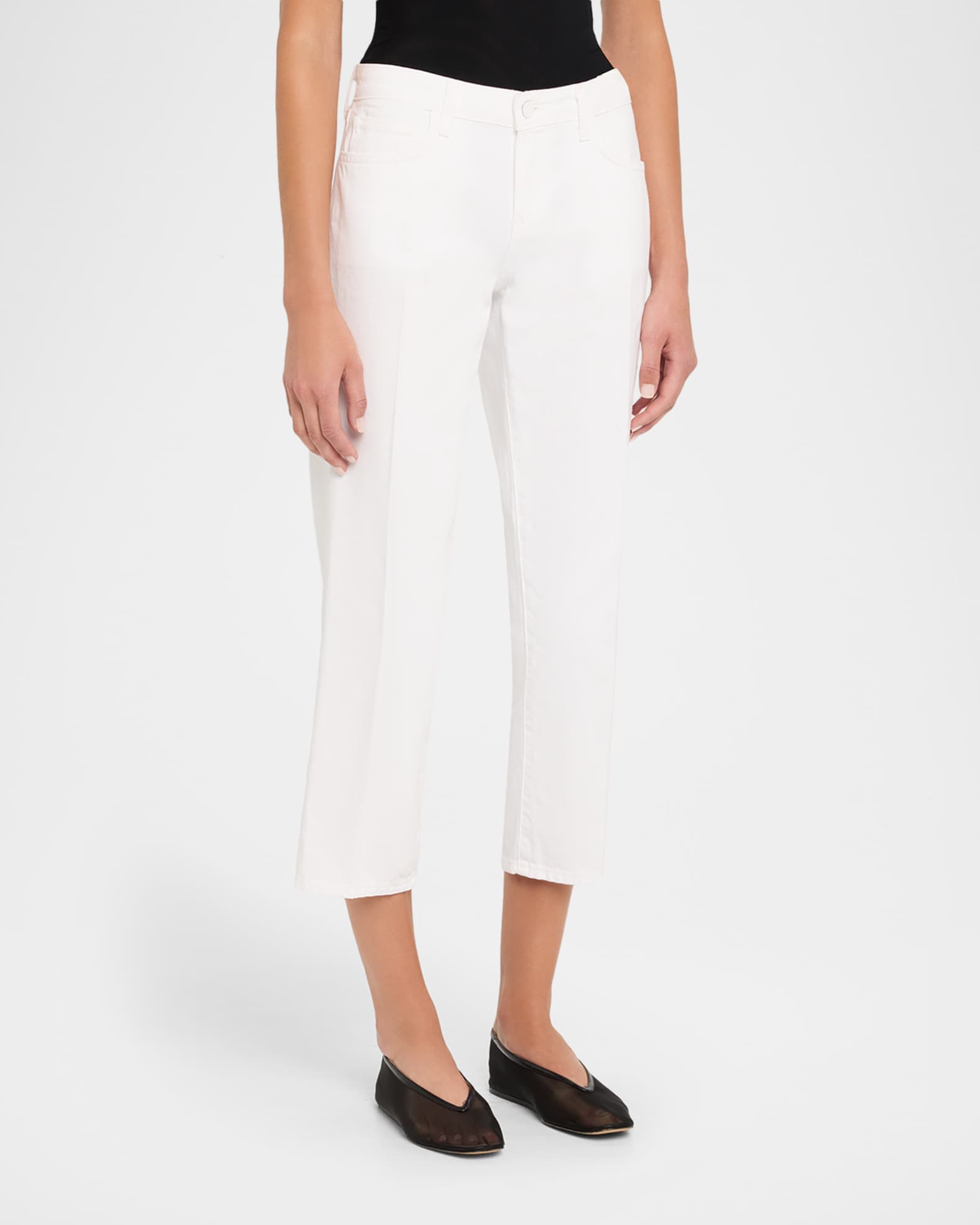 L'Agence Blaine Low-Rise Crop Straight Jeans | Neiman Marcus