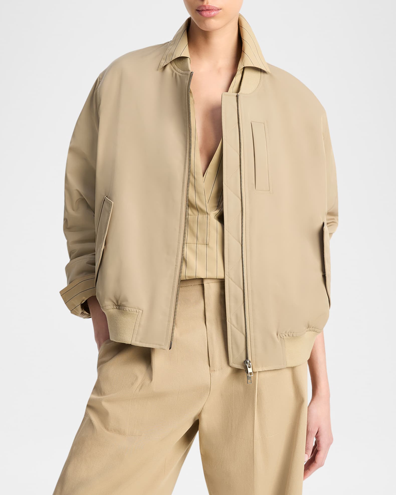 Vince Relaxed Technical Bomber Jacket | Neiman Marcus