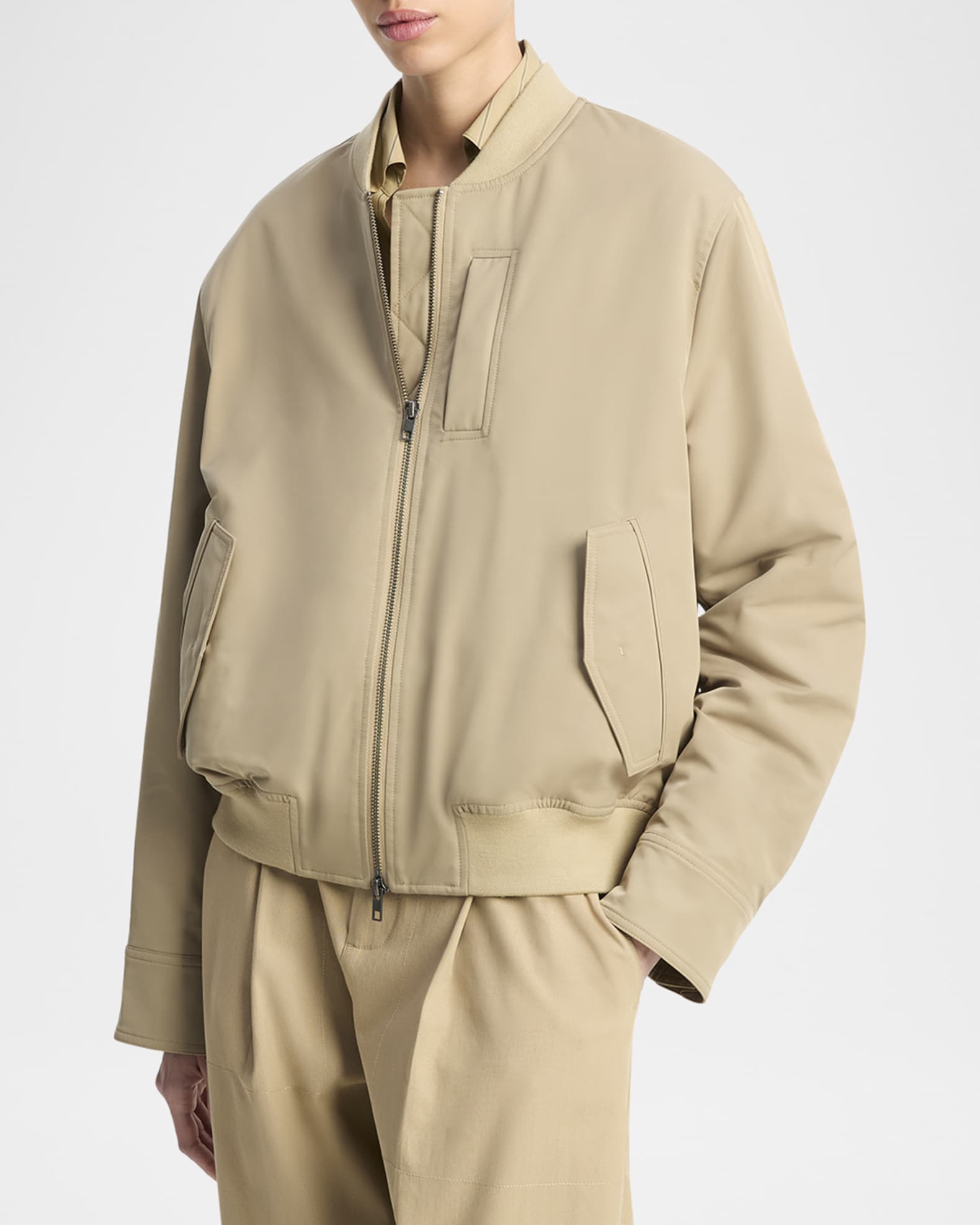 Vince Relaxed Technical Bomber Jacket | Neiman Marcus