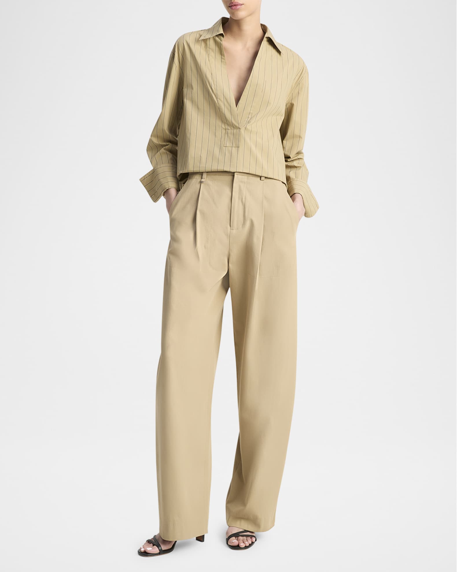 Vince Mid-Rise Pleated Trousers | Neiman Marcus