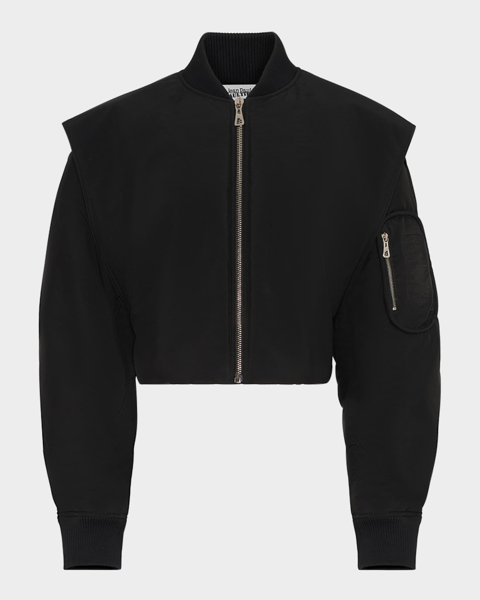 Jean Paul Gaultier Hidden Hood Crop Bomber Jacket | Neiman Marcus