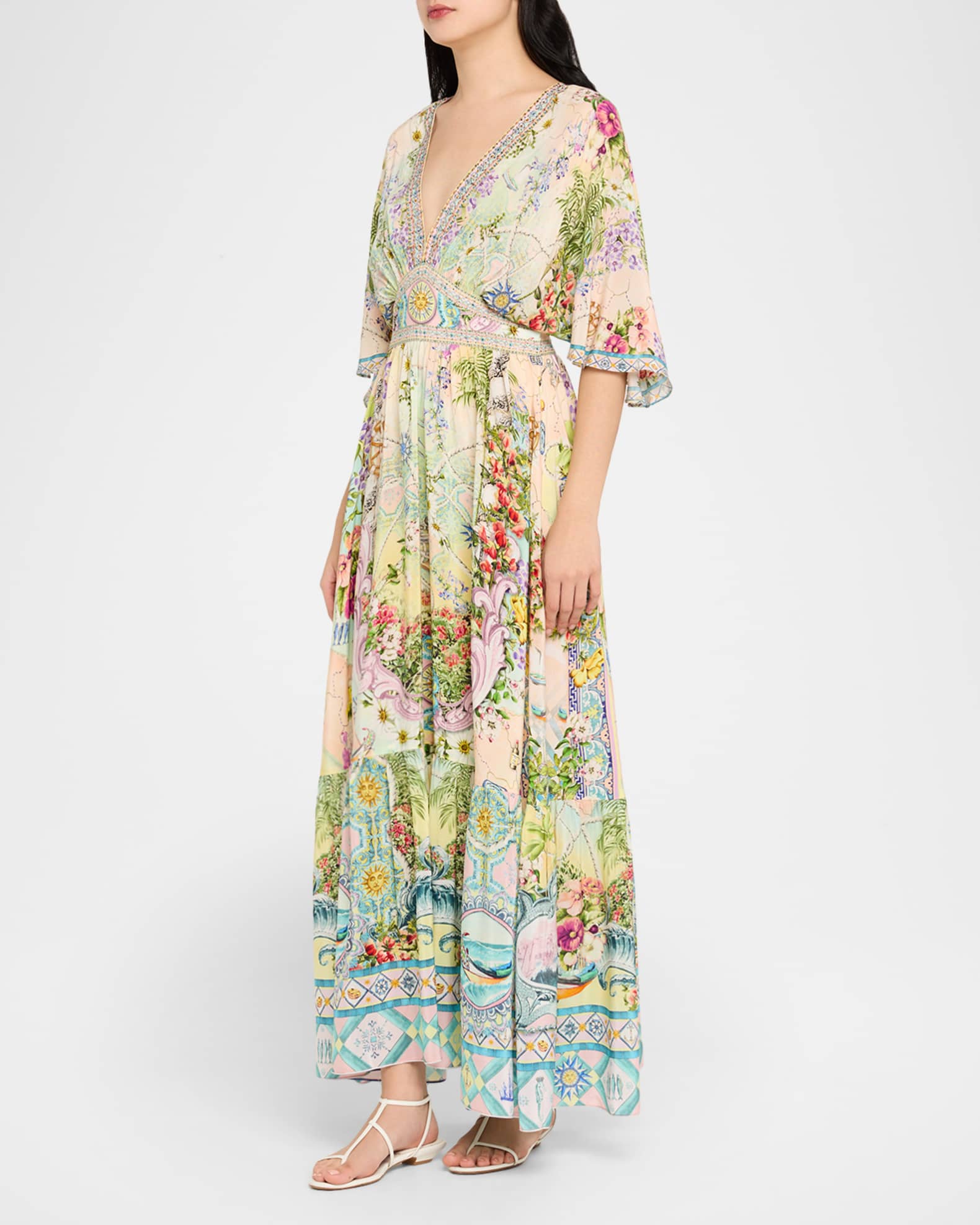 Camilla Just Coasting Ruffle-Hem Maxi Dress | Neiman Marcus