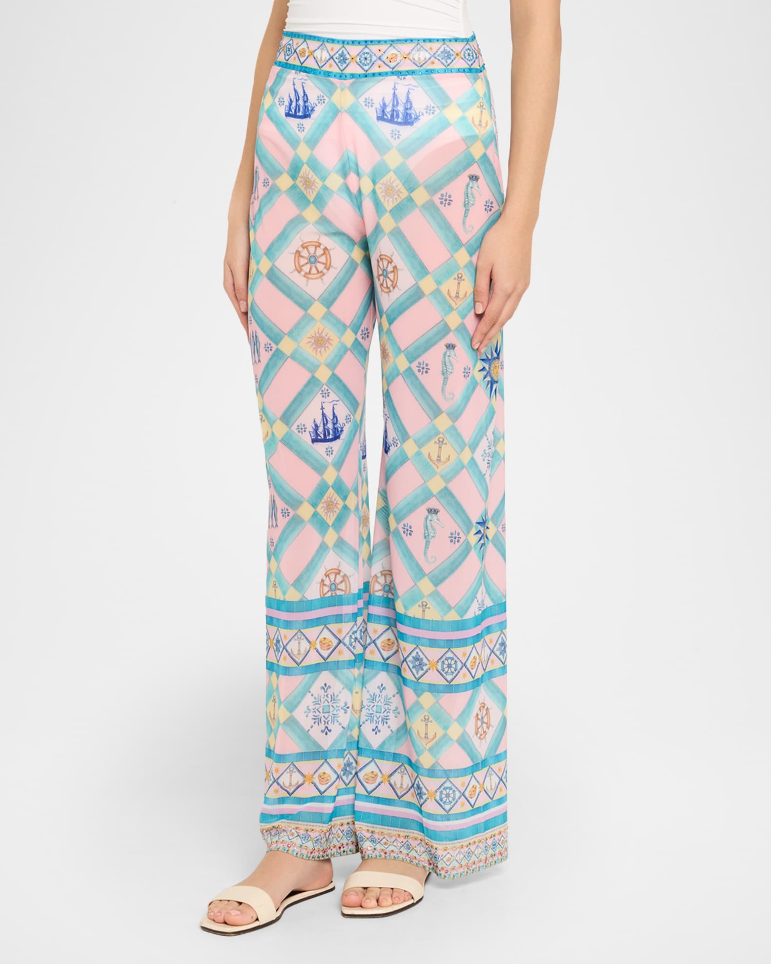 Camilla Just Coasting Mesh Beach Pants | Neiman Marcus