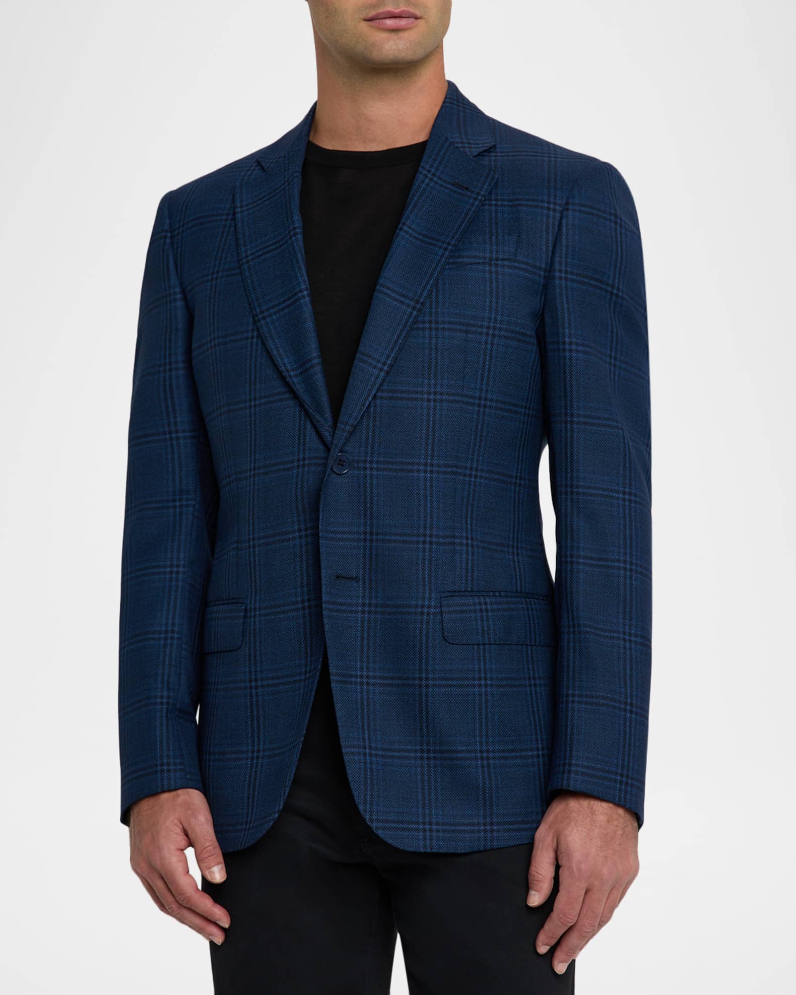 Emporio Armani Men's Prince of Wales Wool G Line Sport Coat | Neiman Marcus