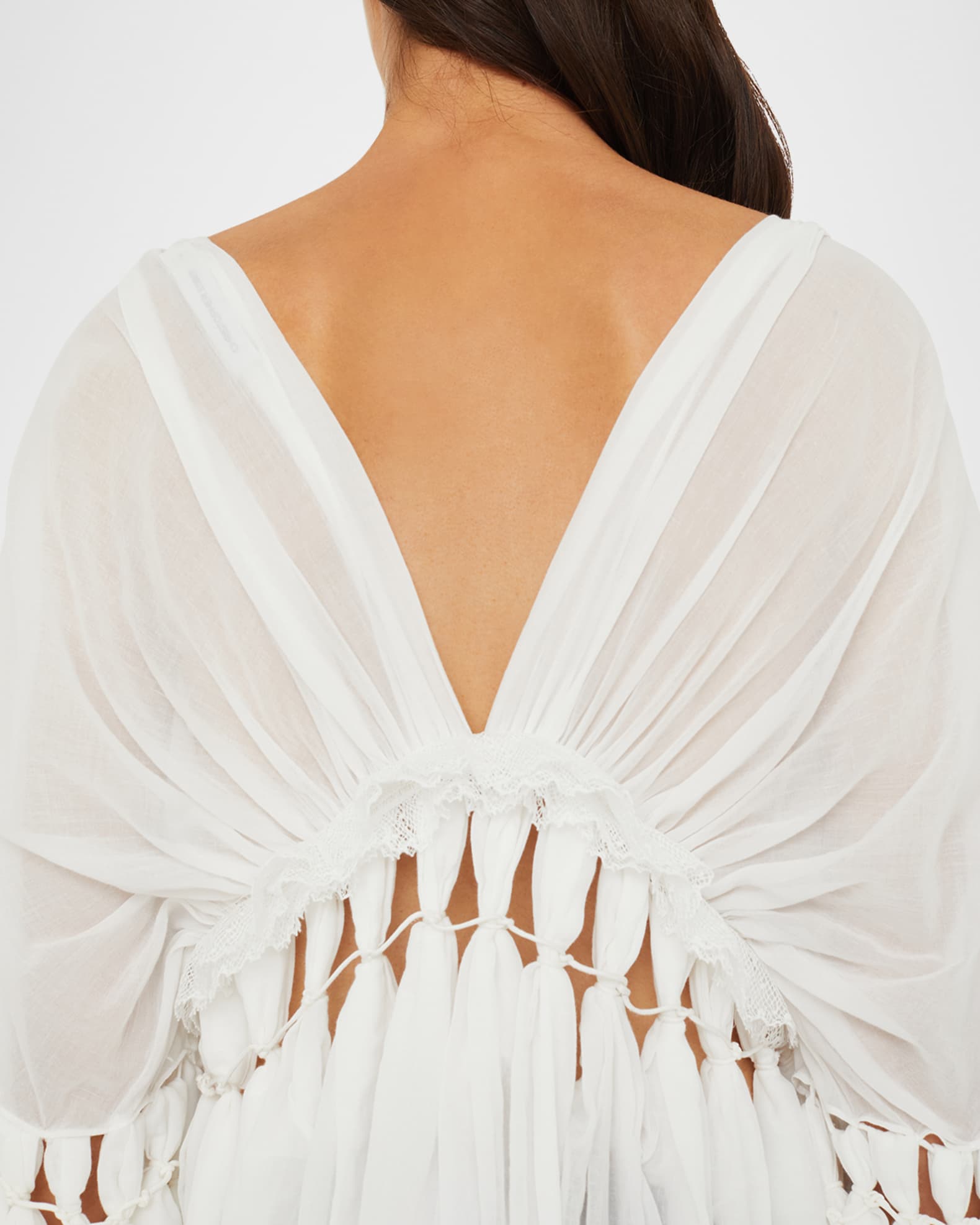 Christopher Esber Sirocco Cutout Cotton Muslin Long-Sleeve Mini Dress ...