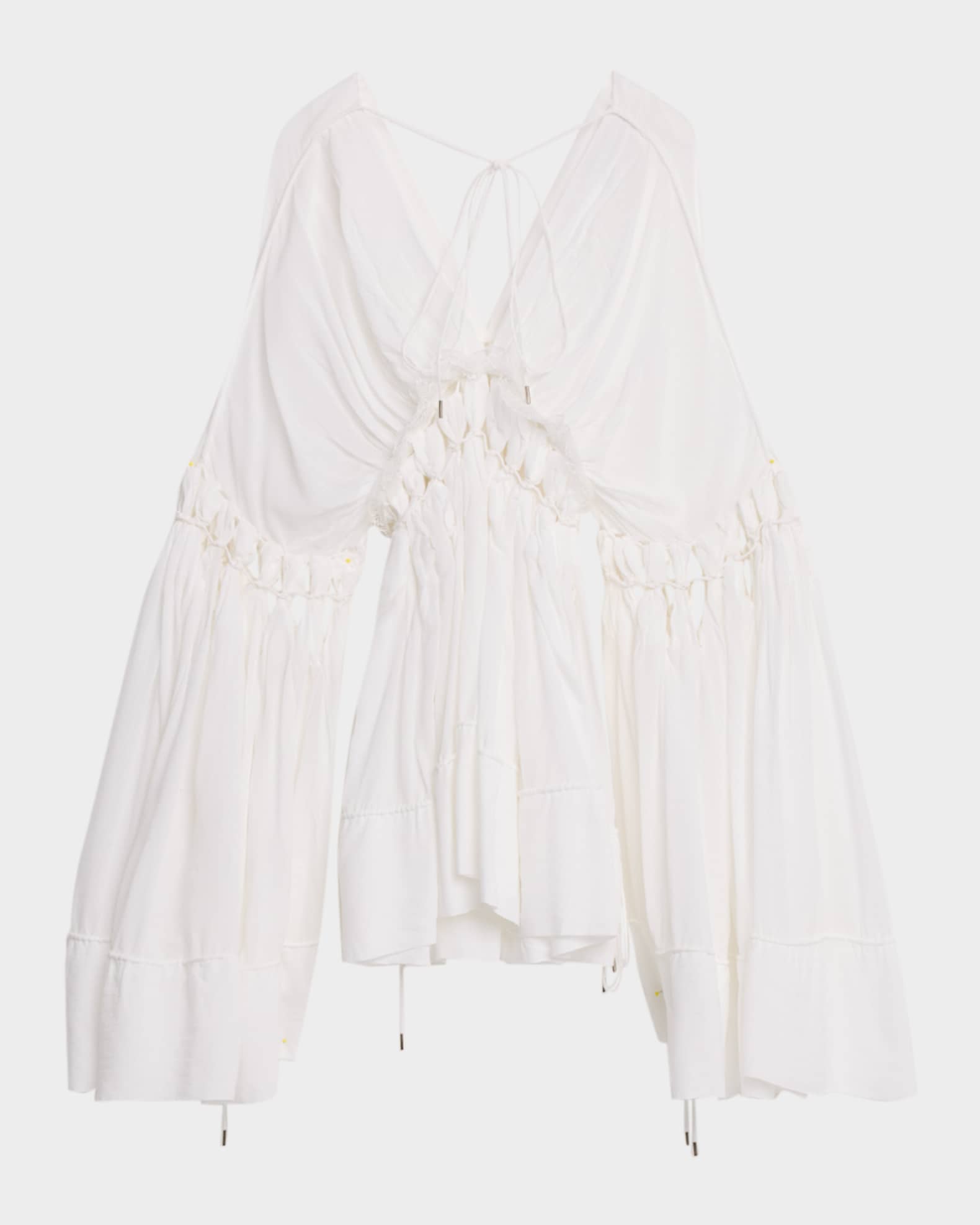 Christopher Esber Sirocco Cutout Cotton Muslin Long-Sleeve Mini Dress ...