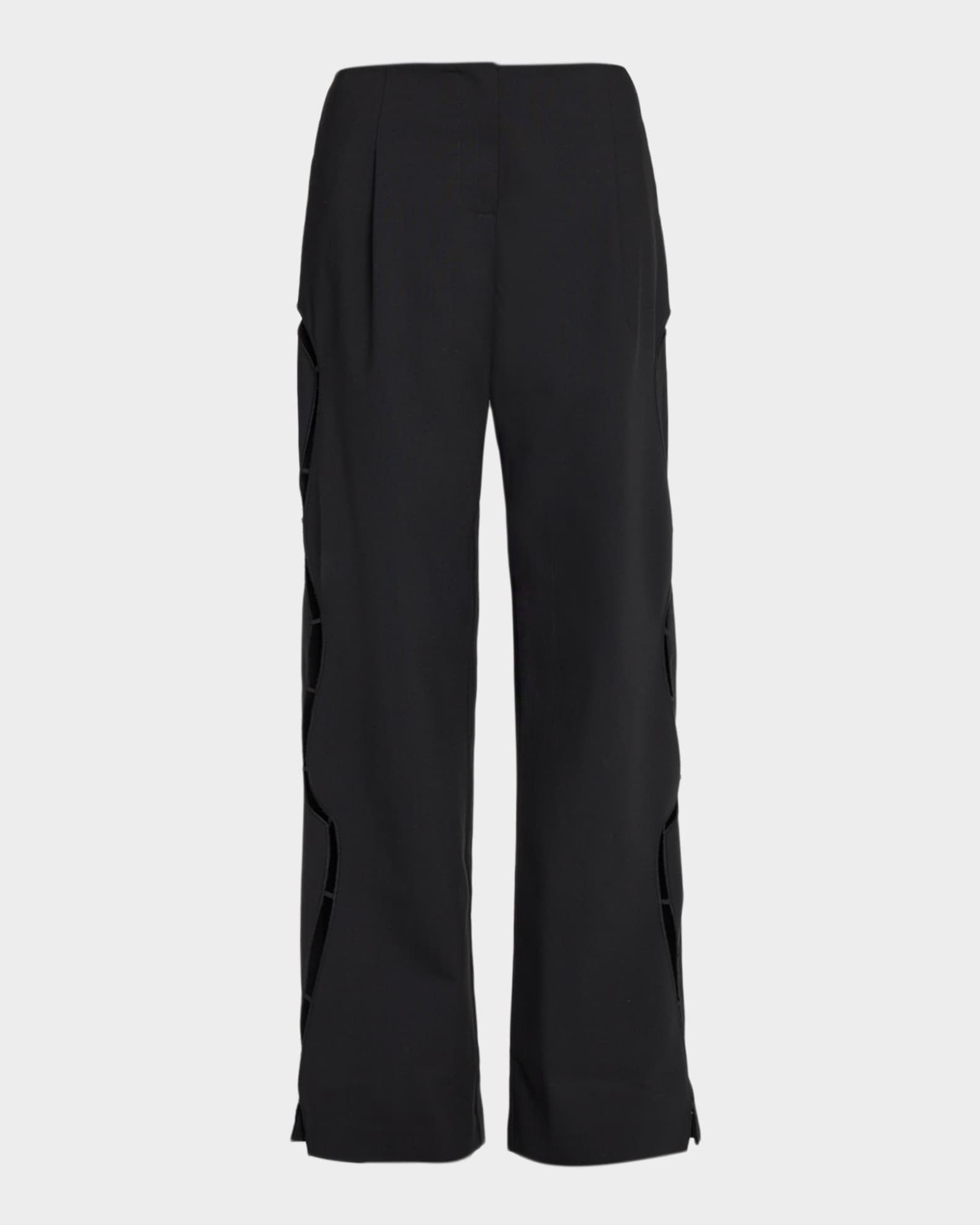 Christopher Esber Bitten Cutout Wide-Leg Tailored Trousers | Neiman Marcus