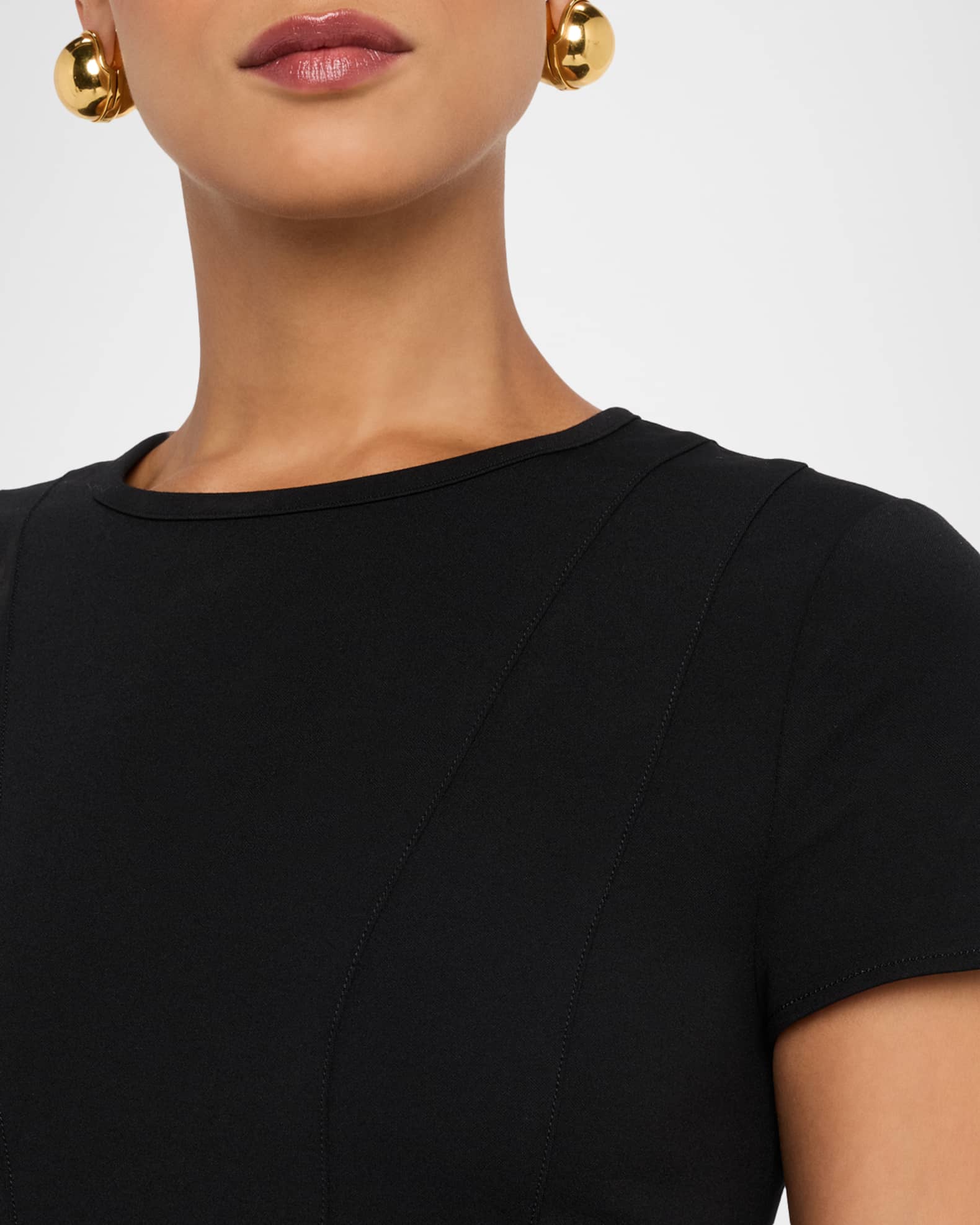 Misook Fit-&-Flare Stretch Ponte Dress | Neiman Marcus