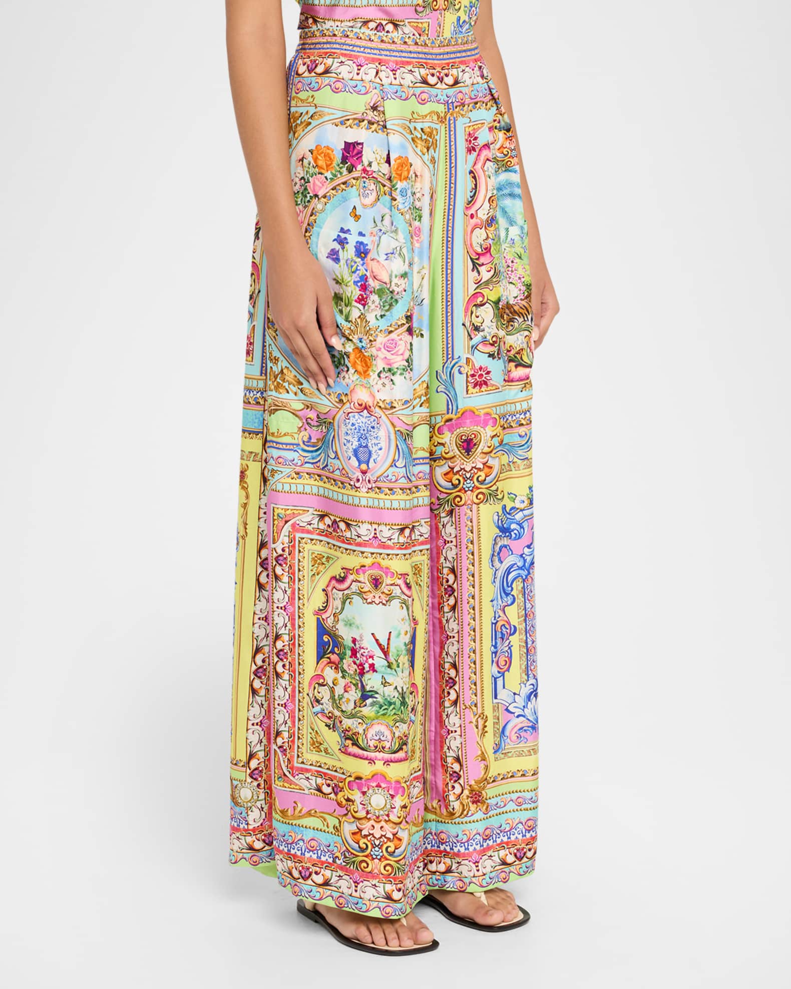 Camilla Spirit of Santa Maria Wide-Leg Trousers with Pockets | Neiman ...