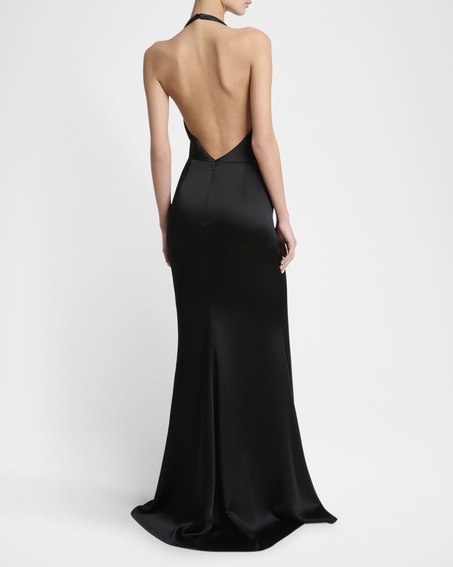 Givenchy Halter Satin Backless Trumpet Gown | Neiman Marcus