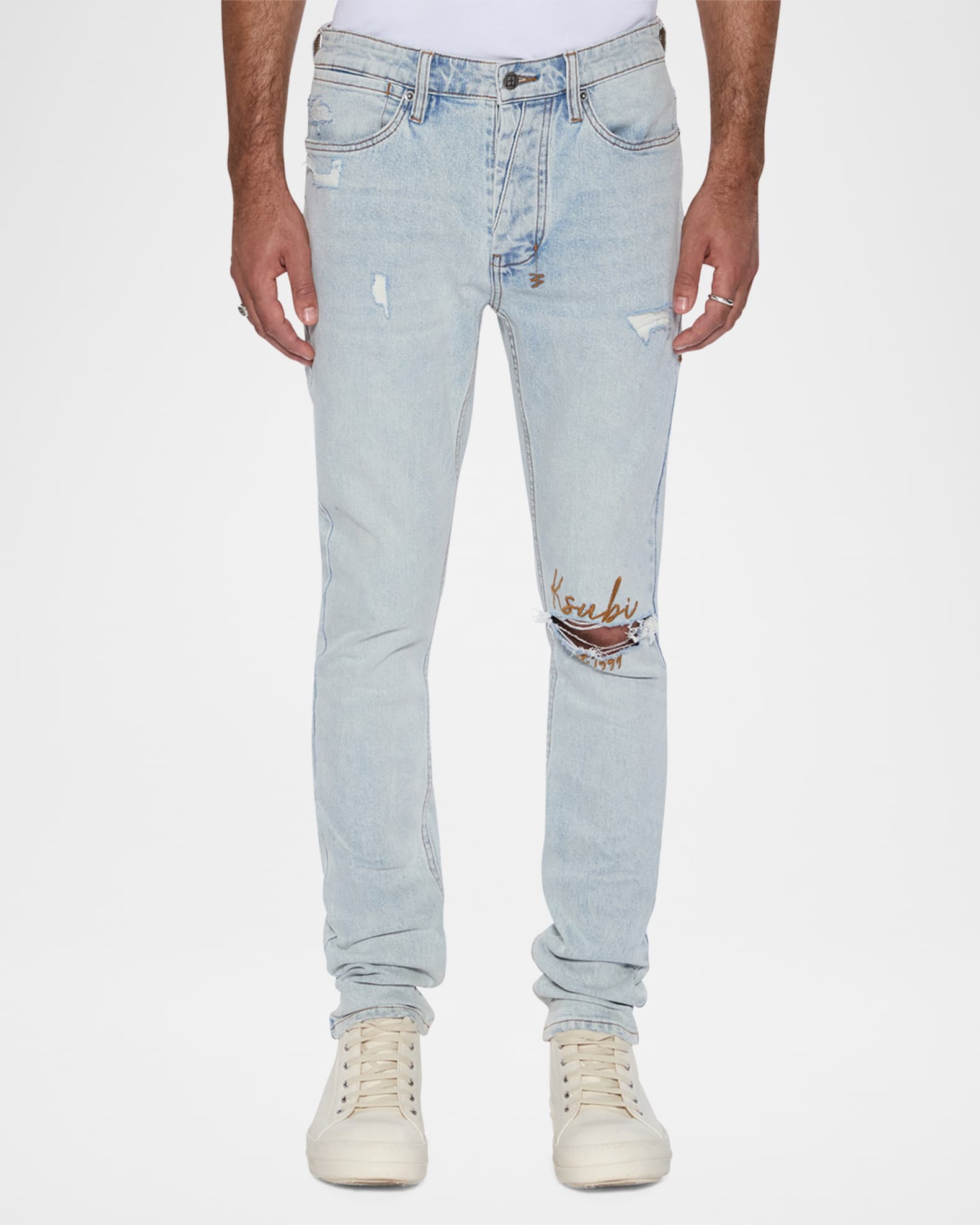 Ksubi Men's Van Winkle Frost Blue Arch Skinny Jeans | Neiman Marcus