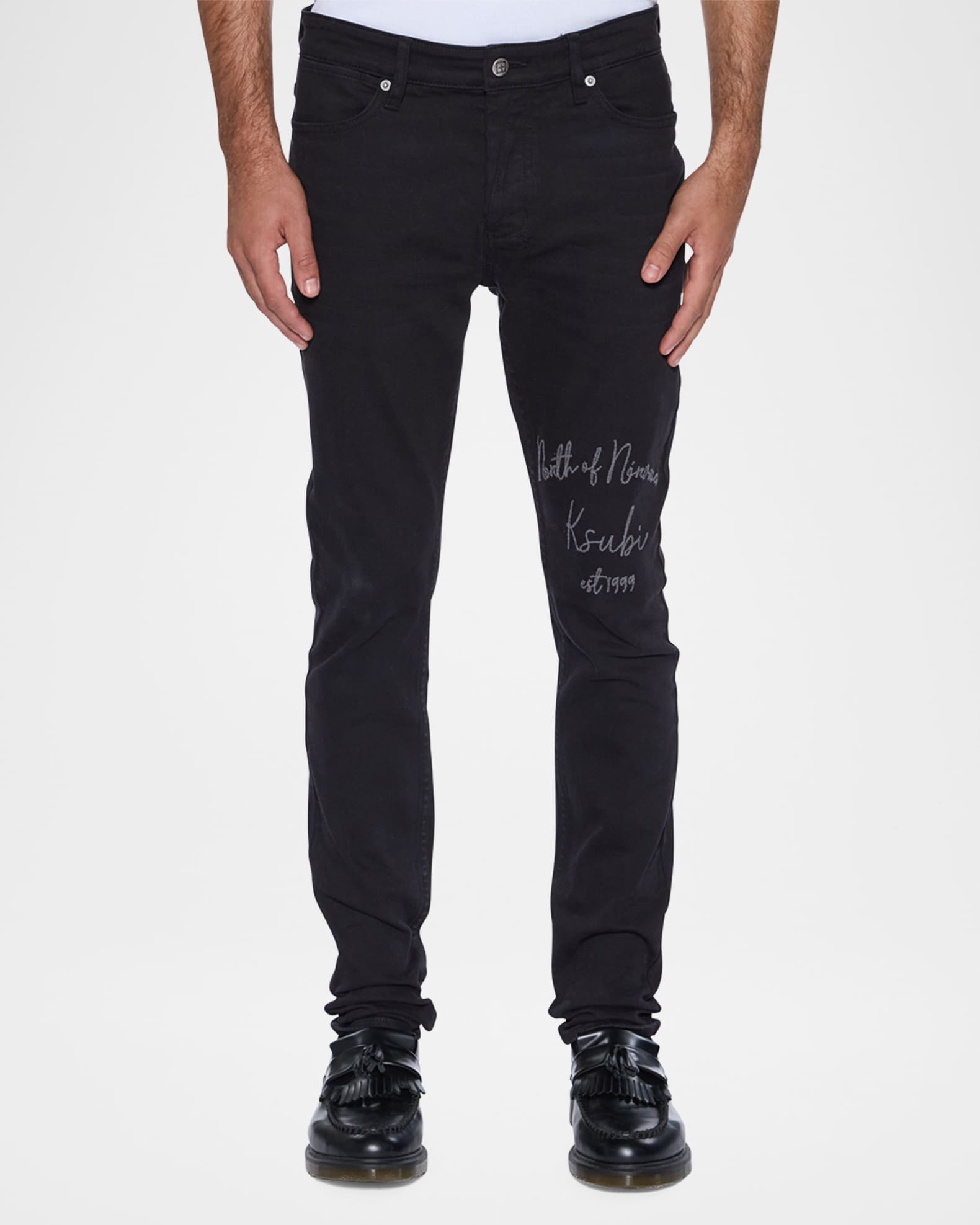 Ksubi Men's Van Winkle Jasper Black Arch Skinny Jeans | Neiman Marcus