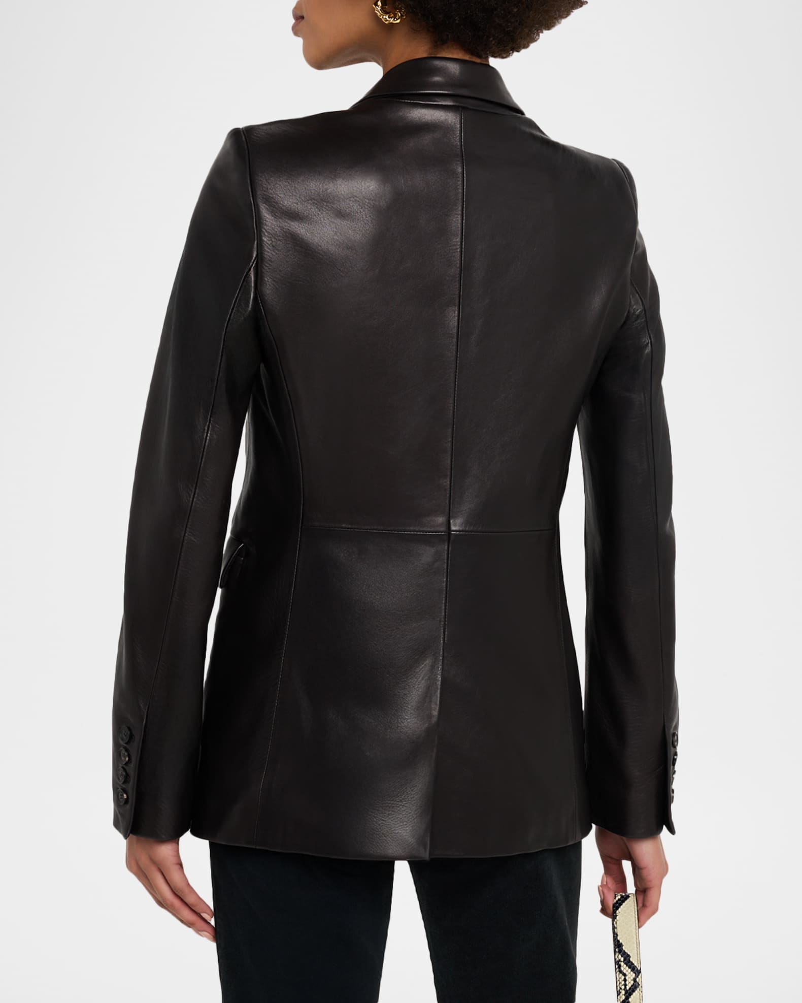 Nili Lotan Belmonde Leather Single-Breasted Jacket | Neiman Marcus