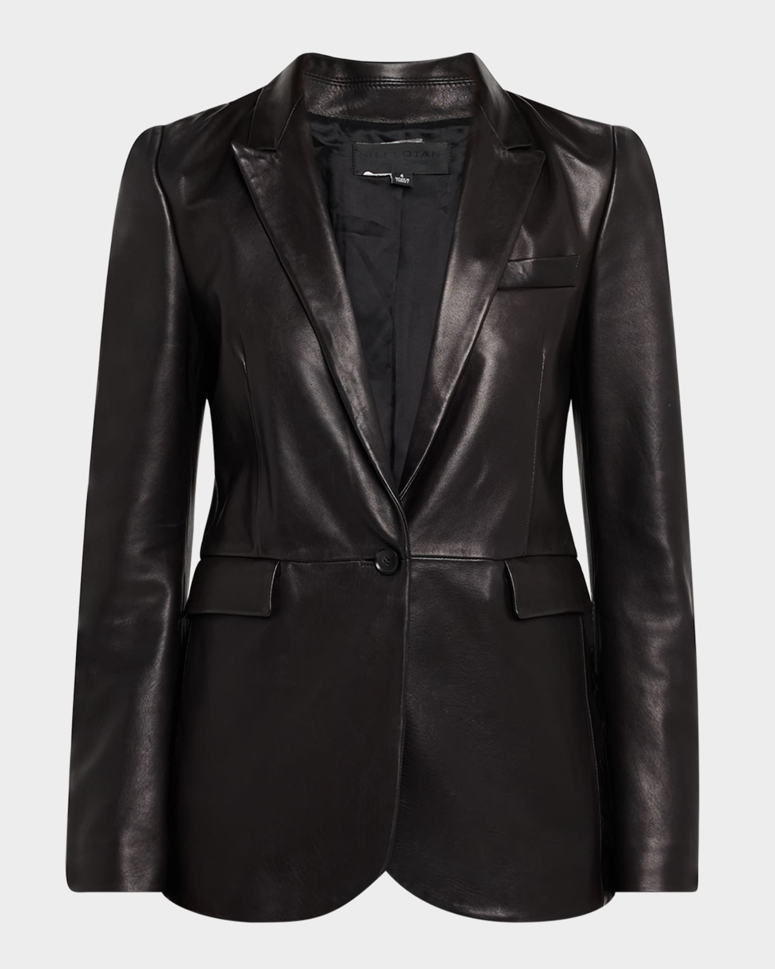 Nili Lotan Belmonde Leather Single-Breasted Jacket | Neiman Marcus