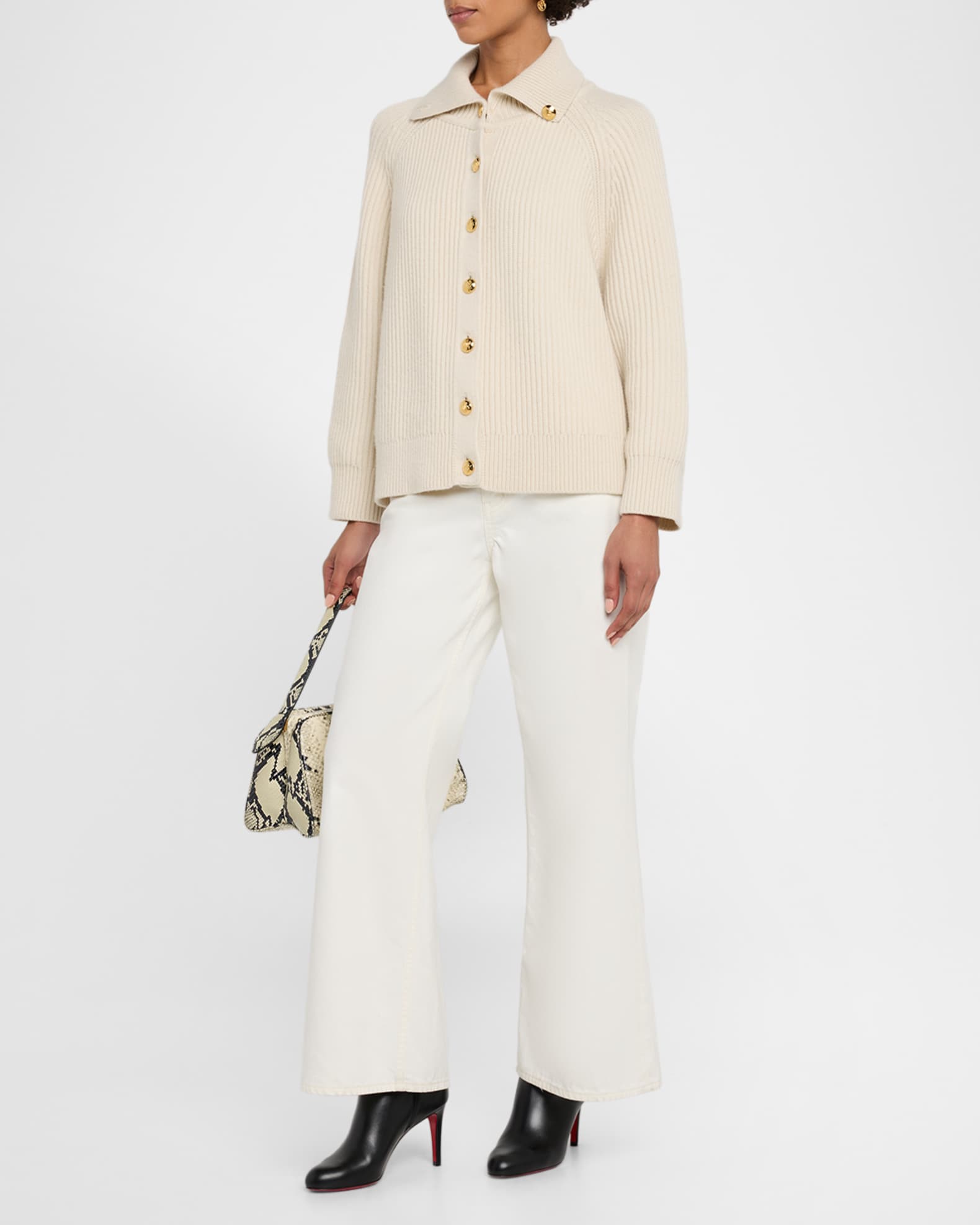 Nili Lotan Deryl Wool Rib Cardigan Jacket | Neiman Marcus