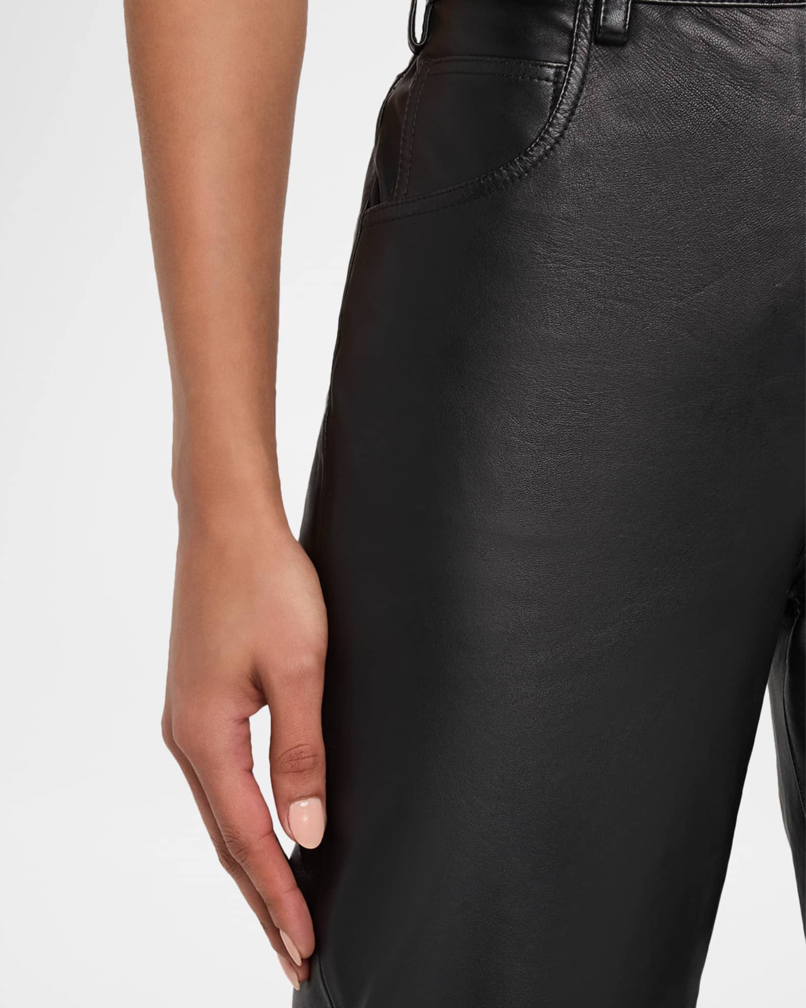 Nili Lotan Joan Leather Straight-Leg Pants | Neiman Marcus