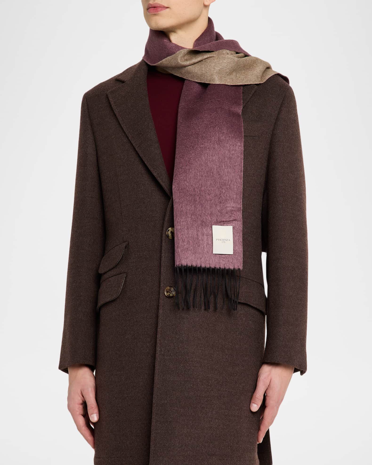 PIACENZA 1733 Men's Mirror Double-Face Silk and Cashmere Scarf | Neiman ...