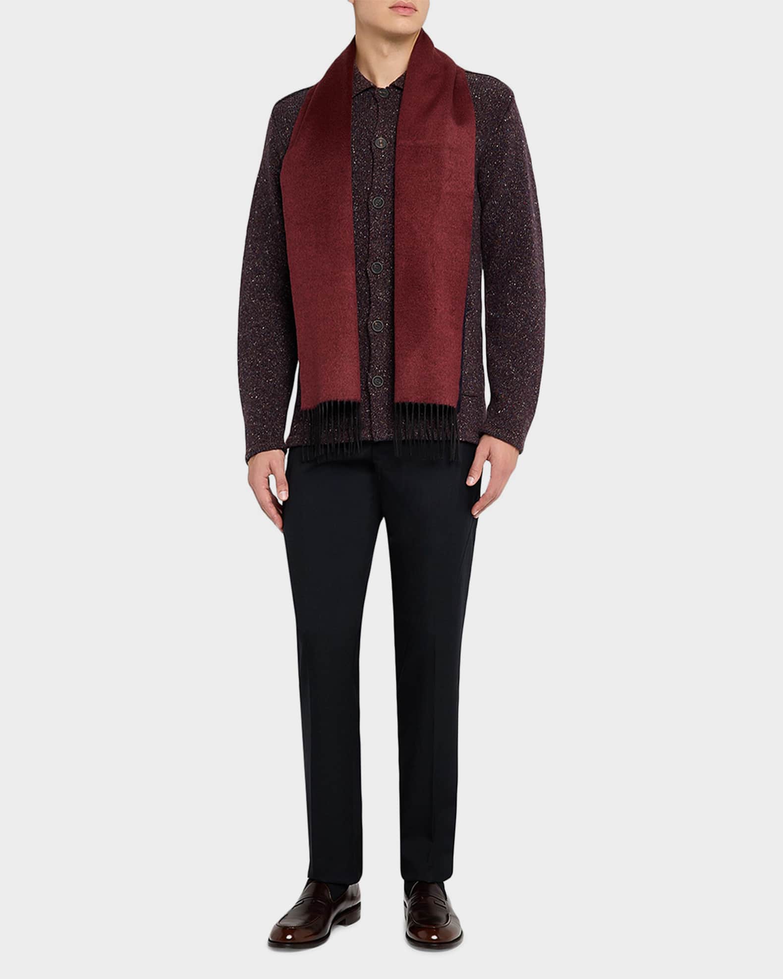 PIACENZA 1733 Men's Mirror Silk and Cashmere Double-Face Scarf | Neiman ...