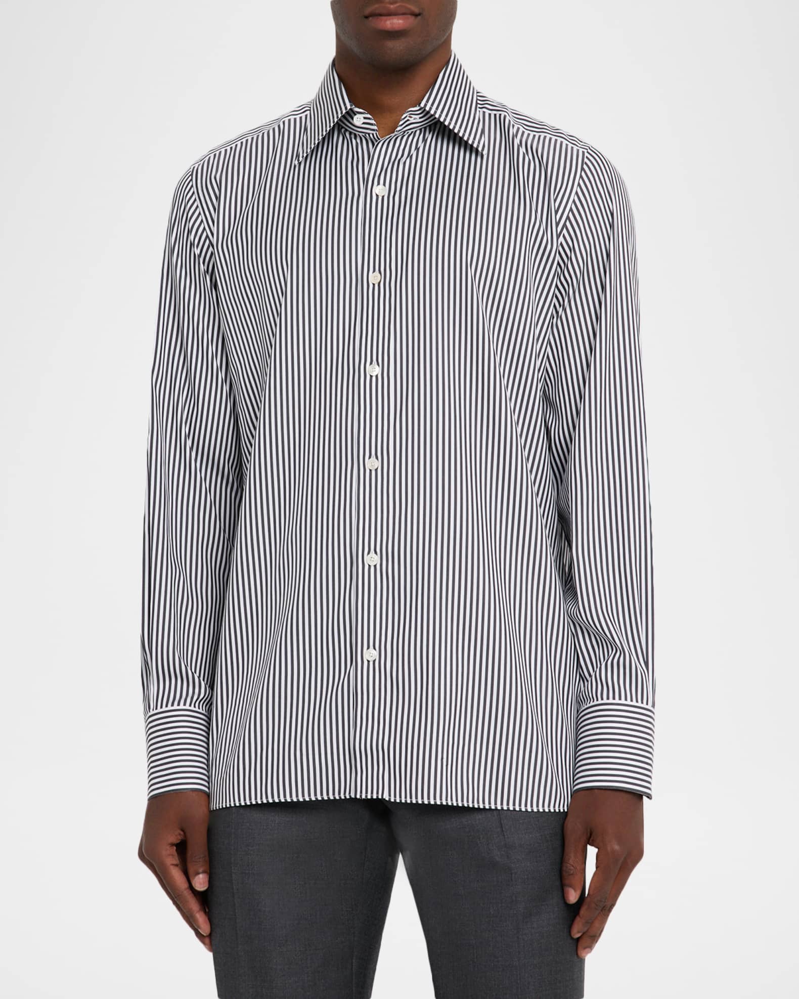 TOM FORD Men's Silk and Cotton Ladder Stripe Slim-Fit Dress Shirt ...