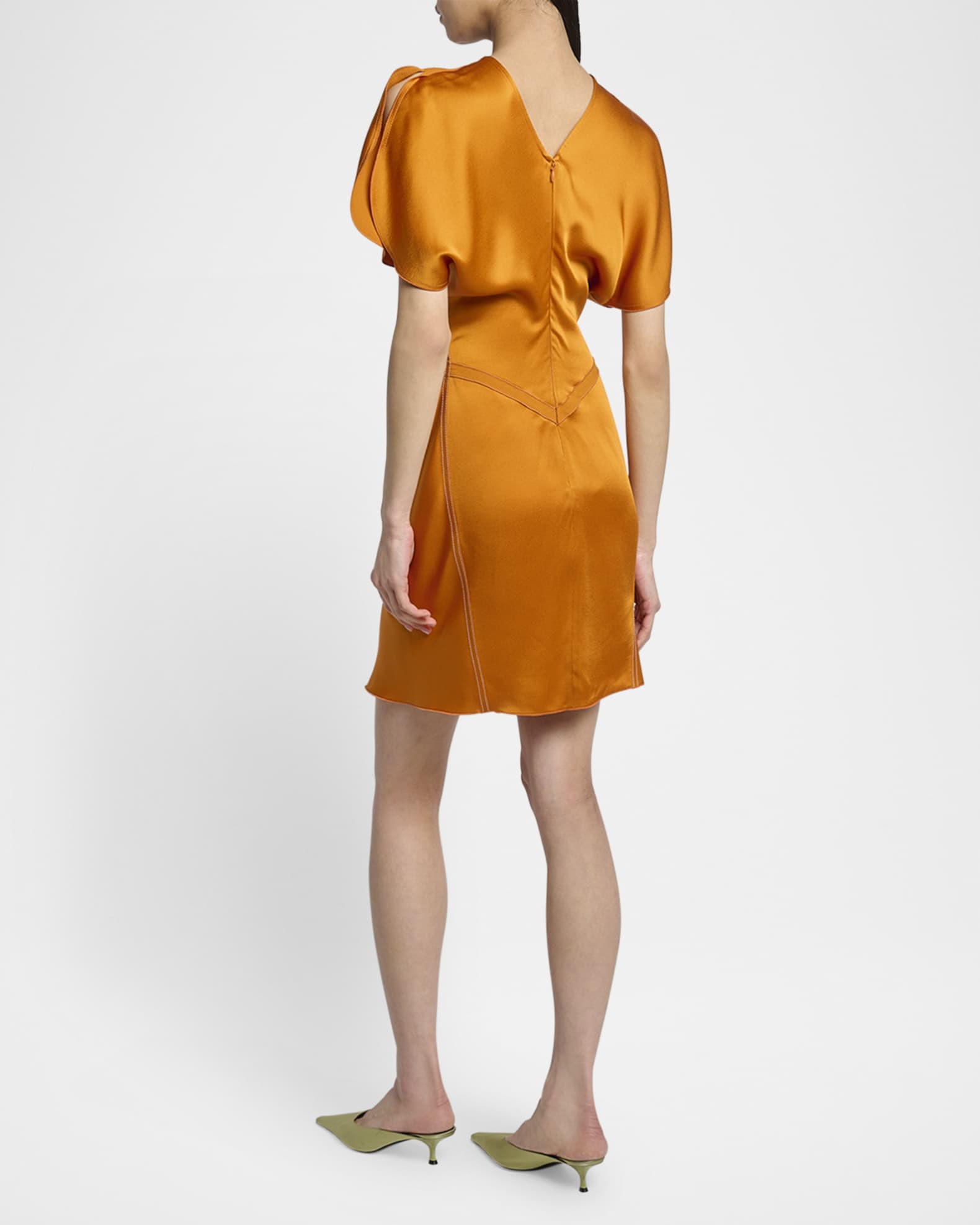Victoria Beckham Ruched Gathered-Waist Mini Dress | Neiman Marcus