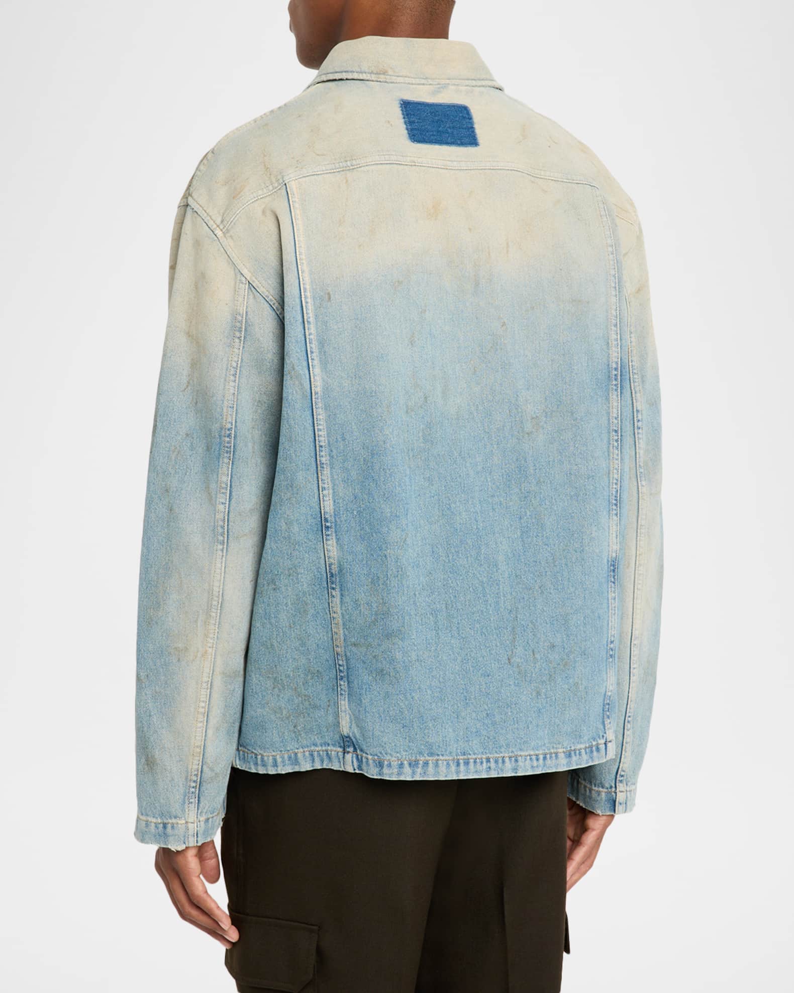 Golden Goose Men's Distressed-Effect Full-Zip Denim Jacket | Neiman Marcus