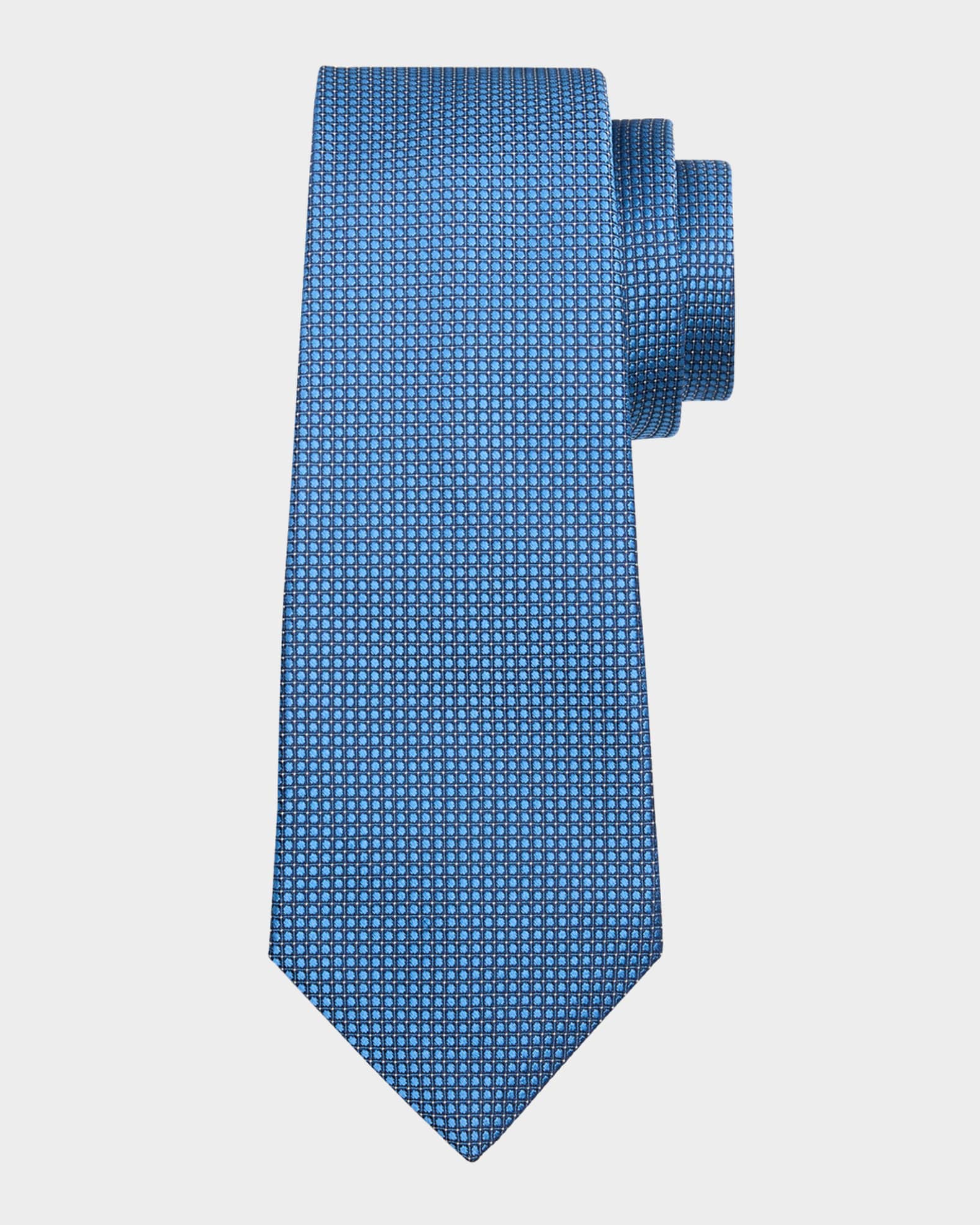 Kiton Men's Silk Geometric Jacquard Seven-Fold Tie | Neiman Marcus