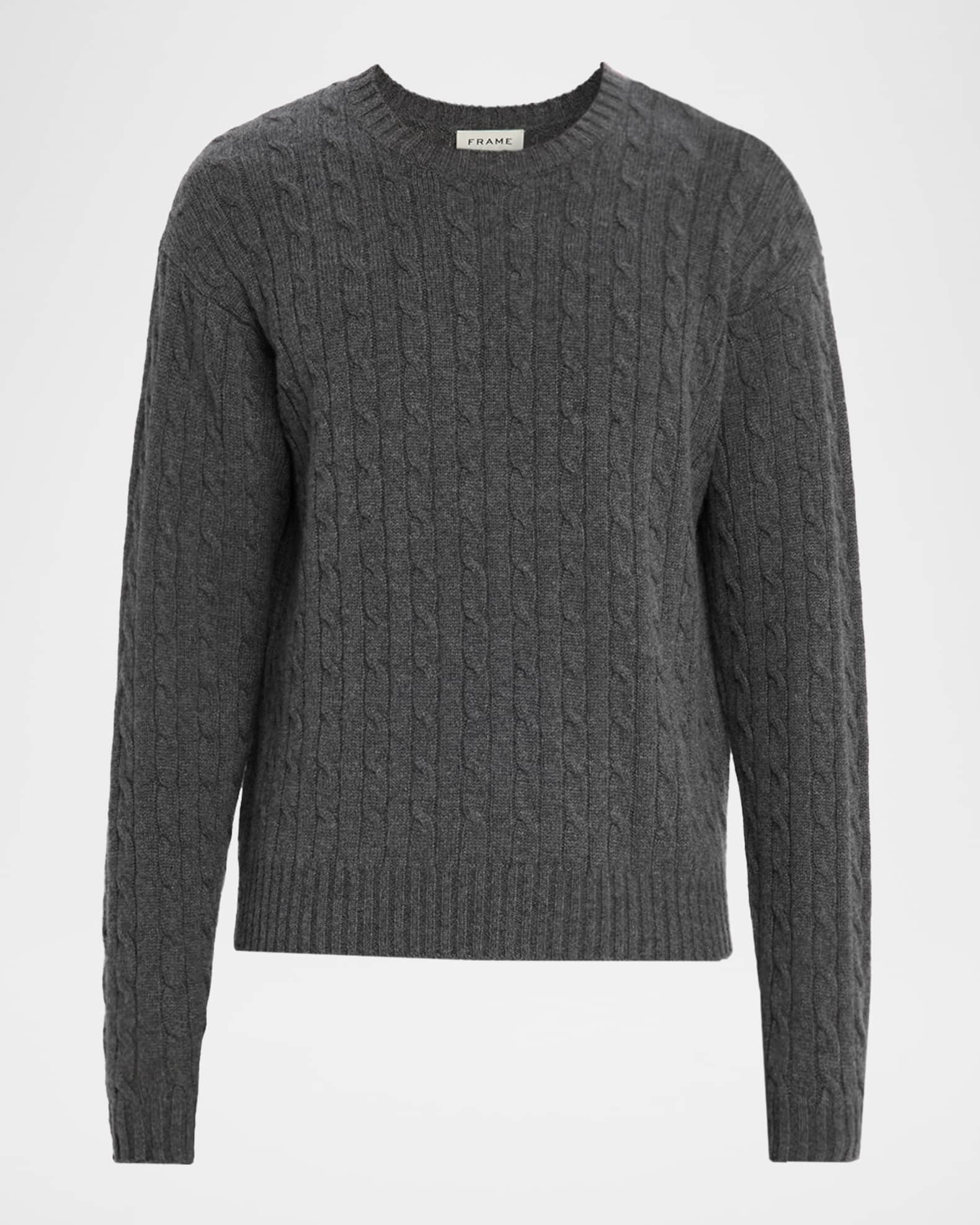 FRAME Men's Cable Knit Cashmere and Wool Crewneck Sweater | Neiman Marcus