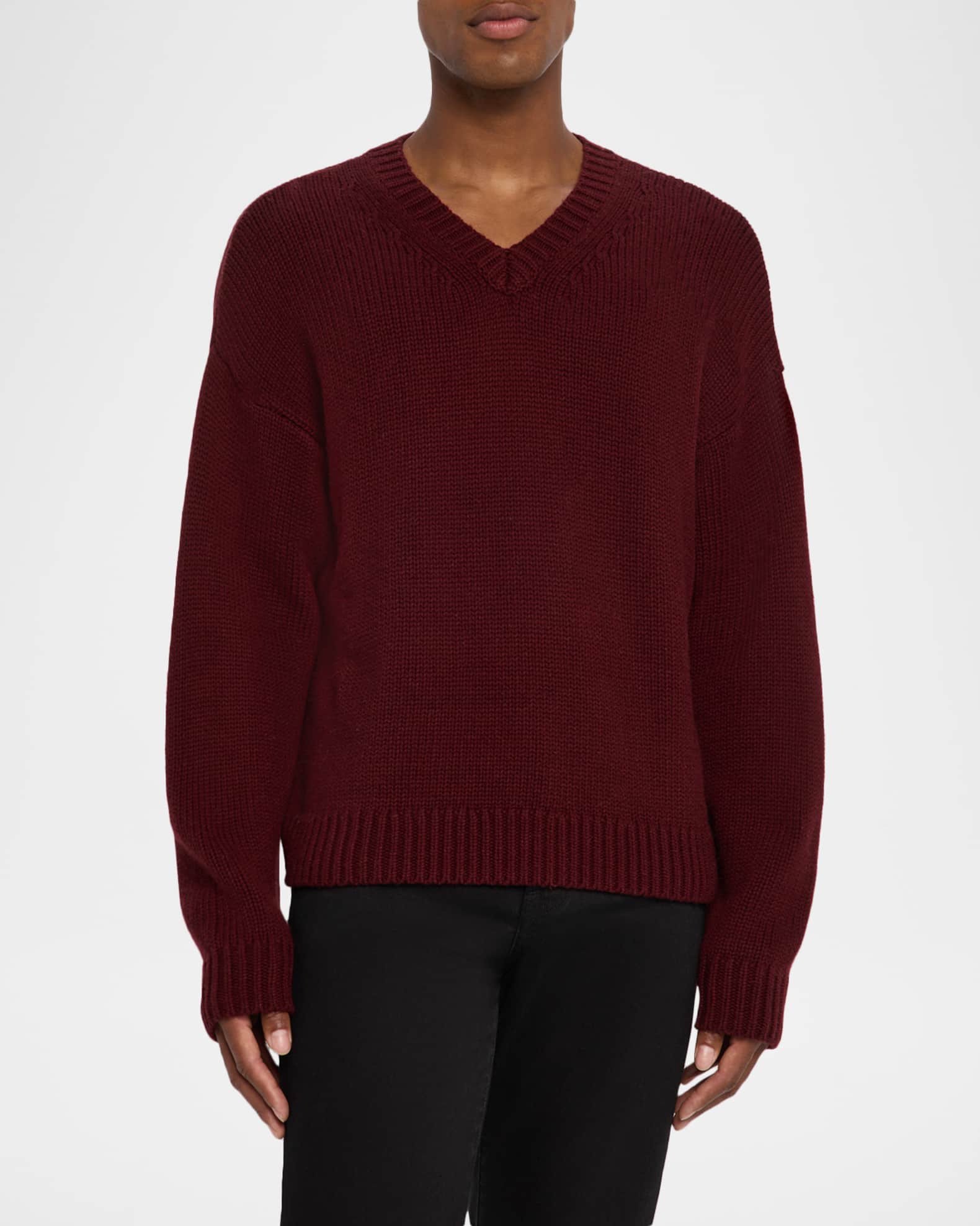 FRAME Men's Wool and Cashmere Knit V-Neck Sweater | Neiman Marcus